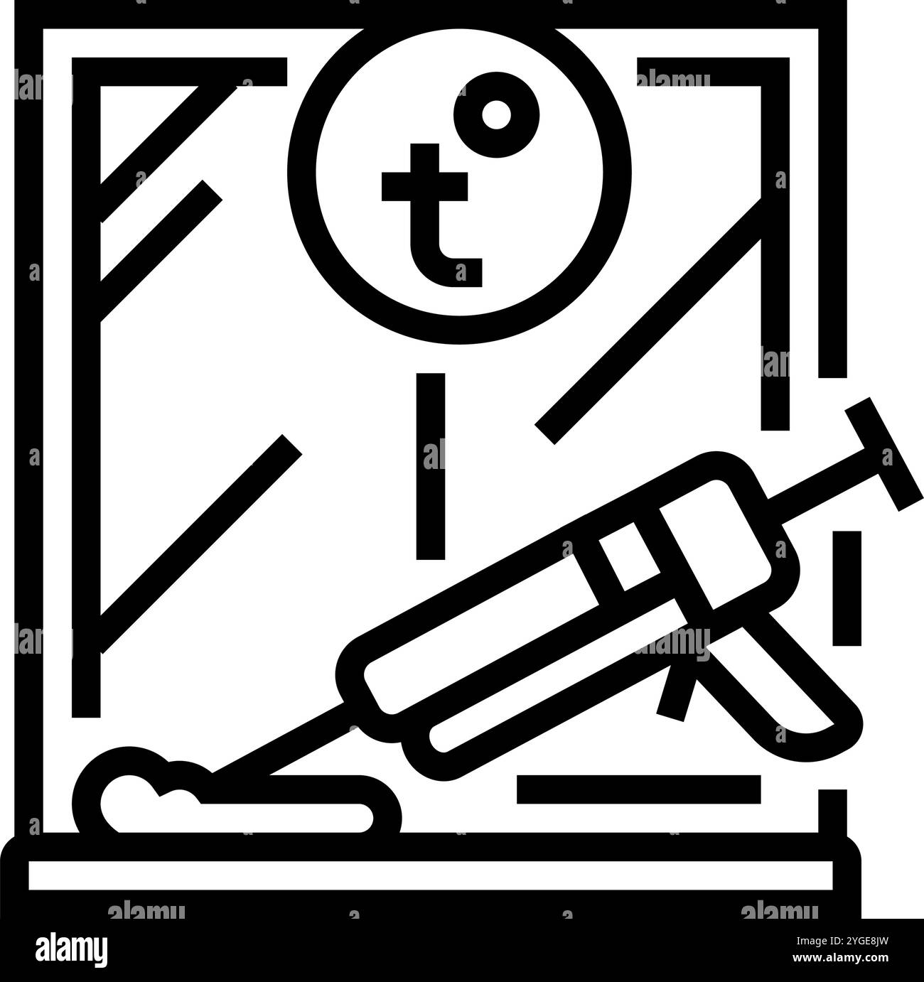 window caulking sealing home line icon vector illustration Stock Vector ...