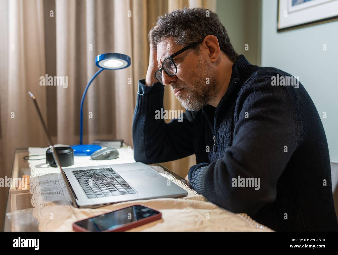 Exhausted middle aged businessman feeling stressed and overwhelmed ...