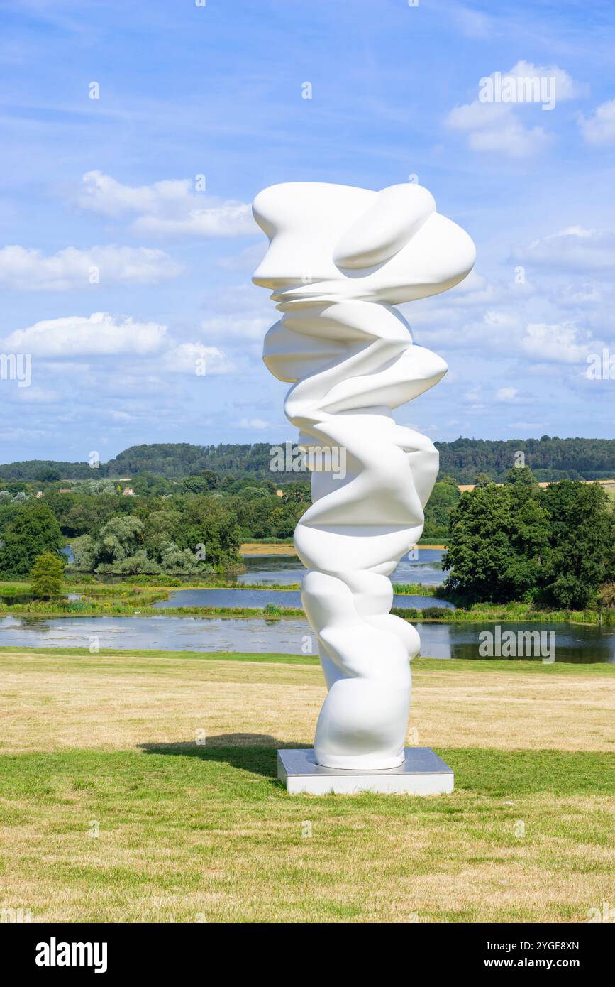 Sir Tony Cragg 'Senders' 2018 overlooking the Great Lake at Castle ...