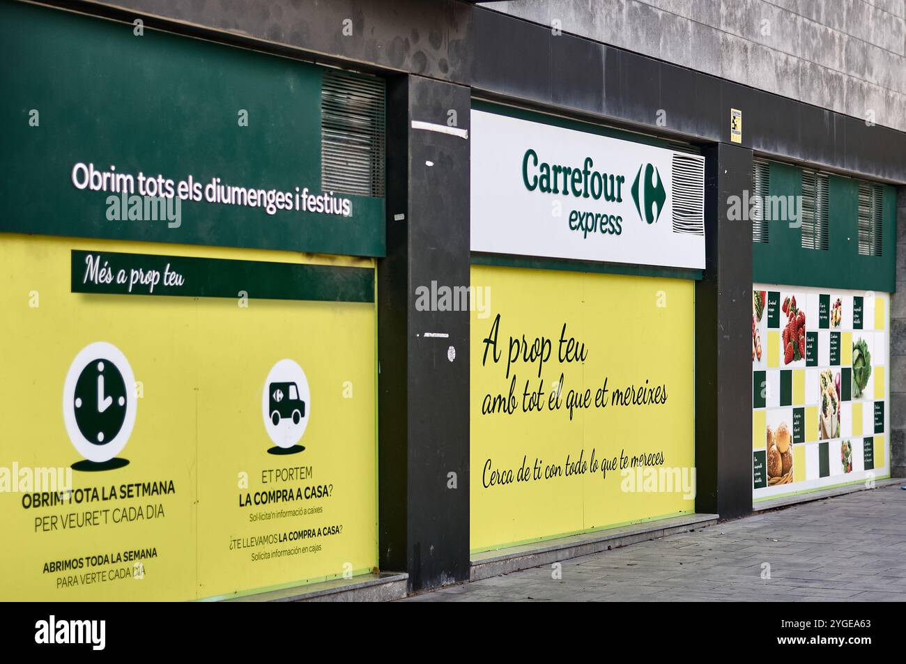 Viladecans. Spain - November 07,2024: Carrefour Express storefront with ...