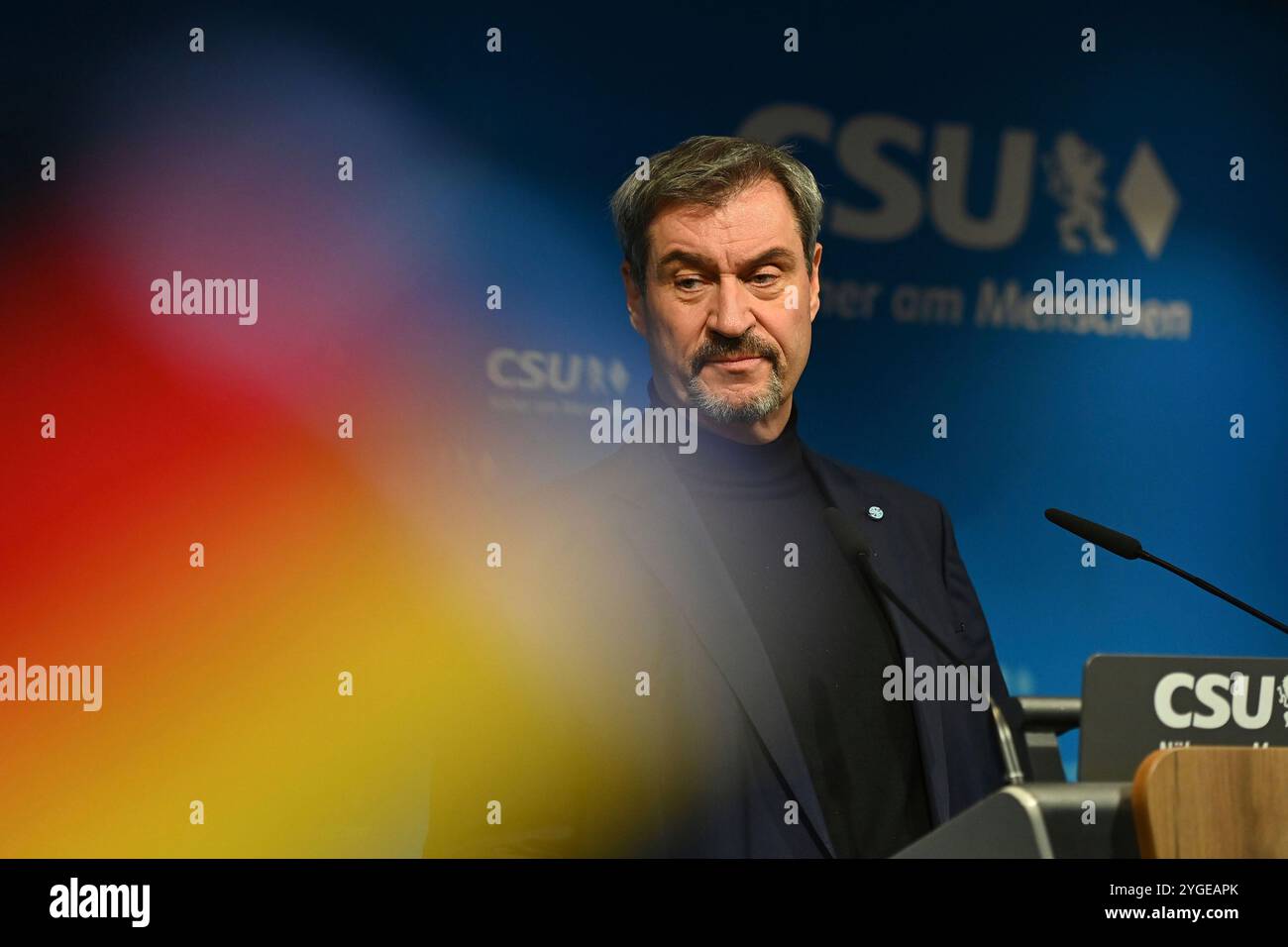 Markus SOEDER (Prime Minister of Bavaria and CSU Chairman), behind ...