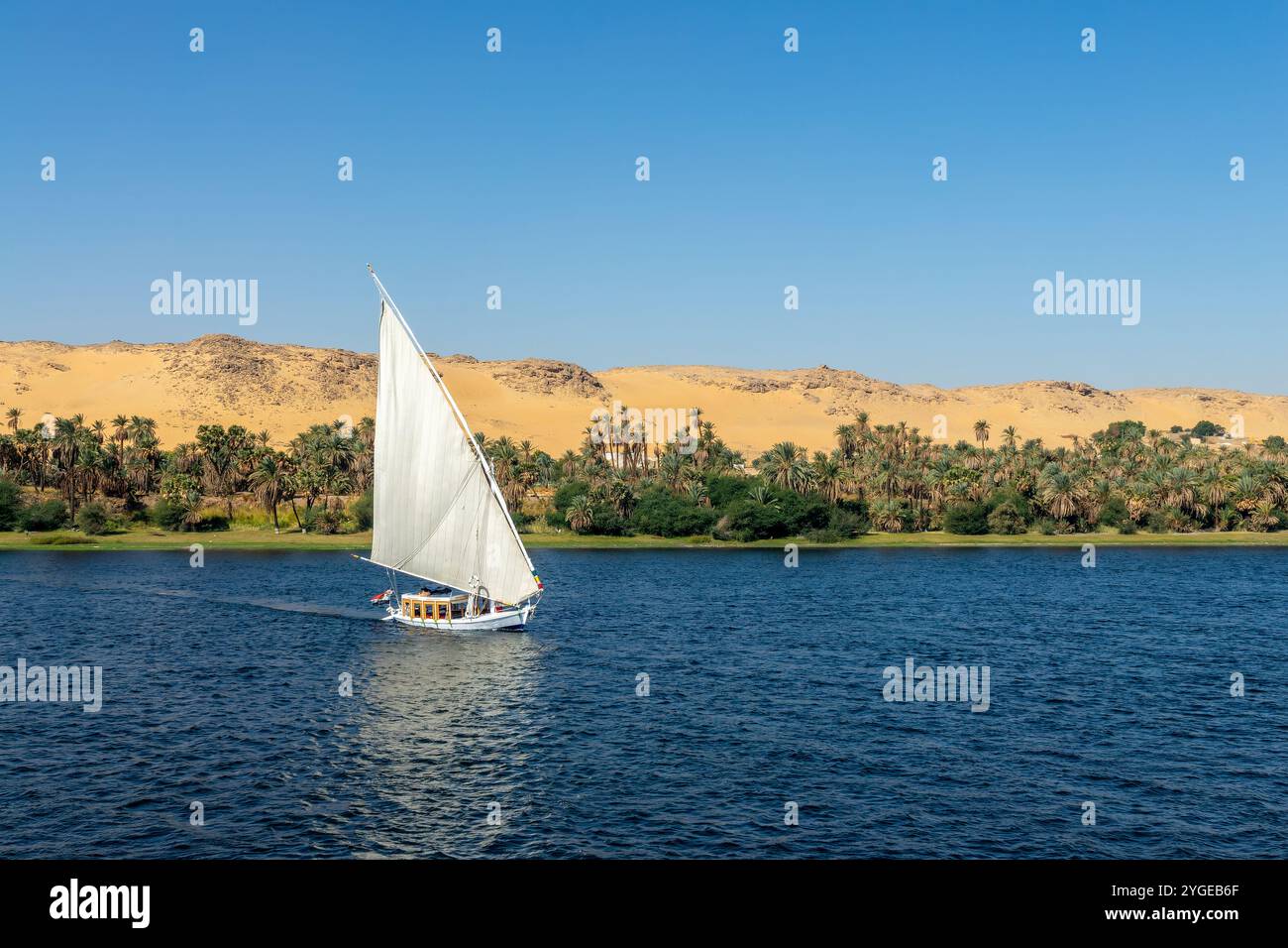=Traditional egyptian sailing boat (felucca) on the Nile river, Egypt ...