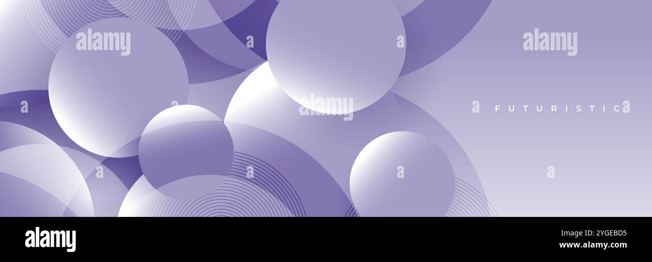 Modern Abstract White and Purple Background with Circle Shapes in ...