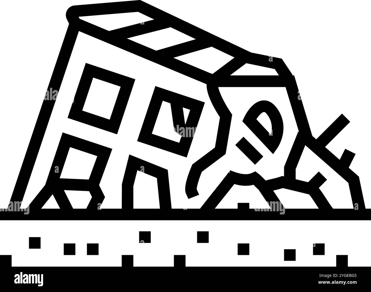 damage hurricane disaster line icon vector illustration Stock Vector ...