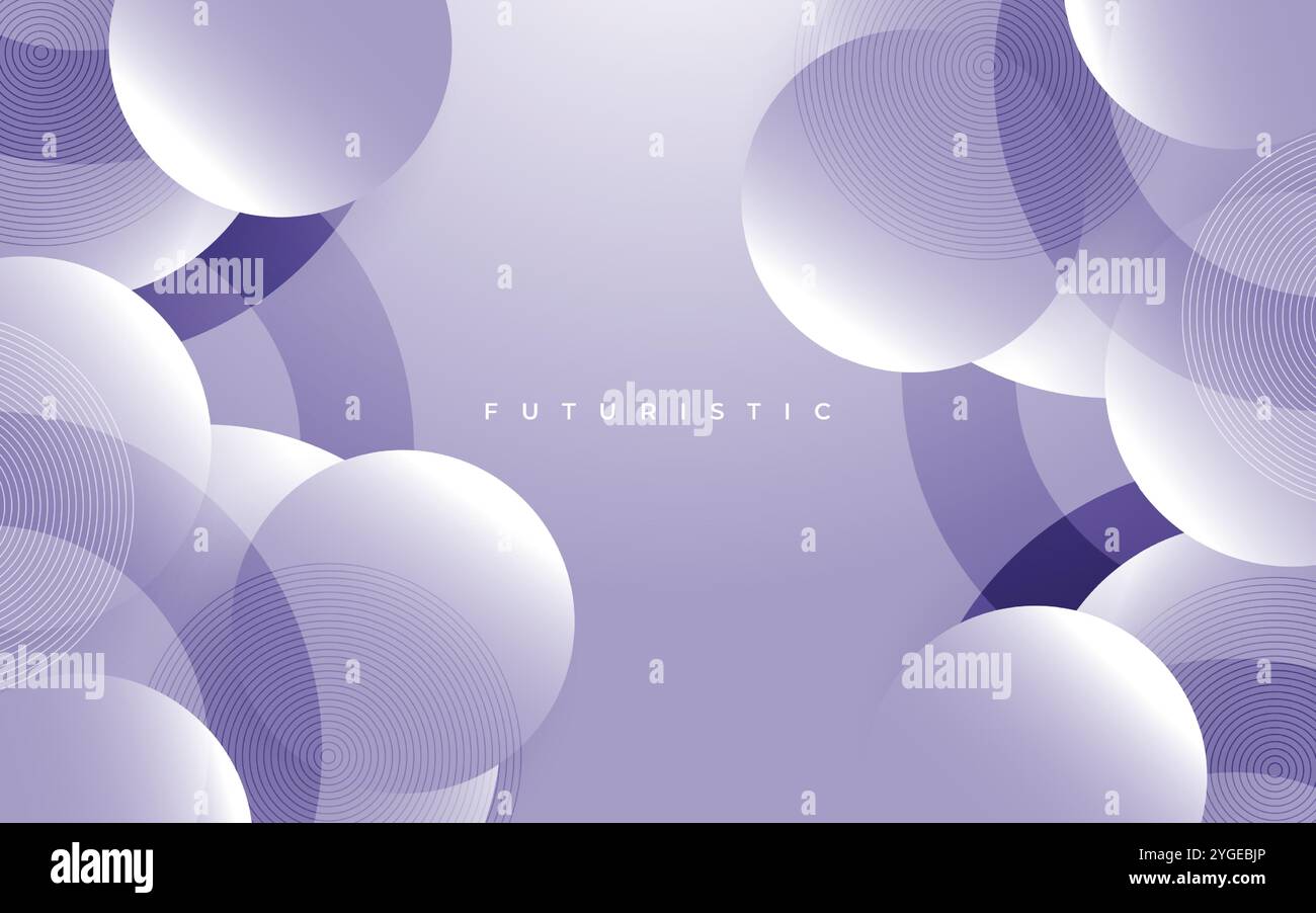 Modern Abstract White and Purple Background with Circle Shapes in ...