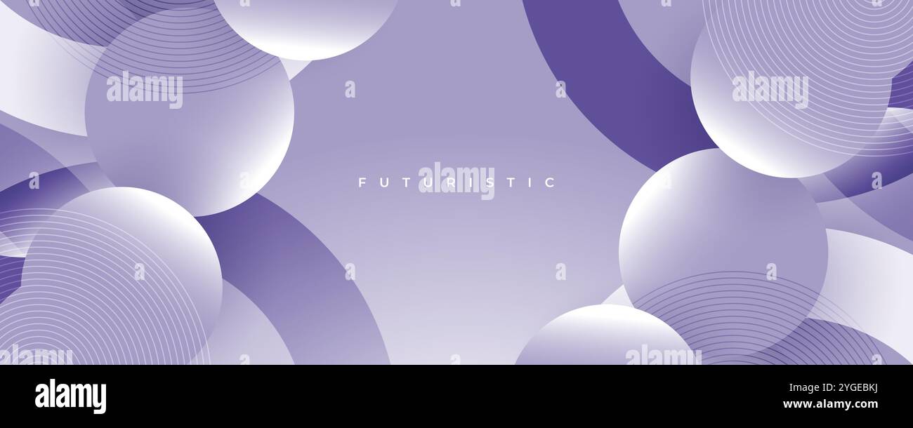 Modern Abstract White and Purple Background with Circle Shapes in ...