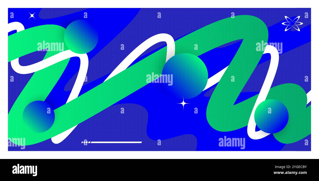 Abstract and Minimalist Futuristic Background with Wavy Shapes and ...