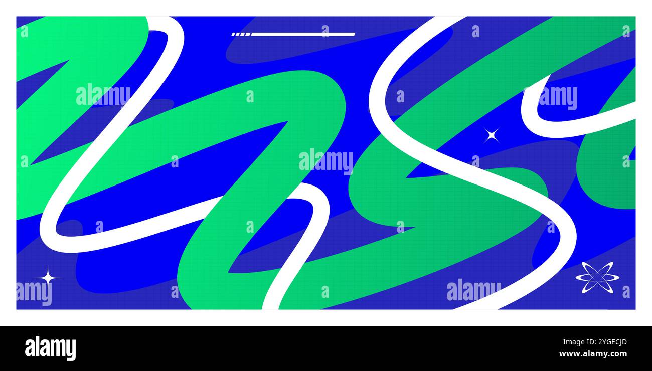 Abstract and Minimalist Futuristic Background with Wavy Shapes and ...