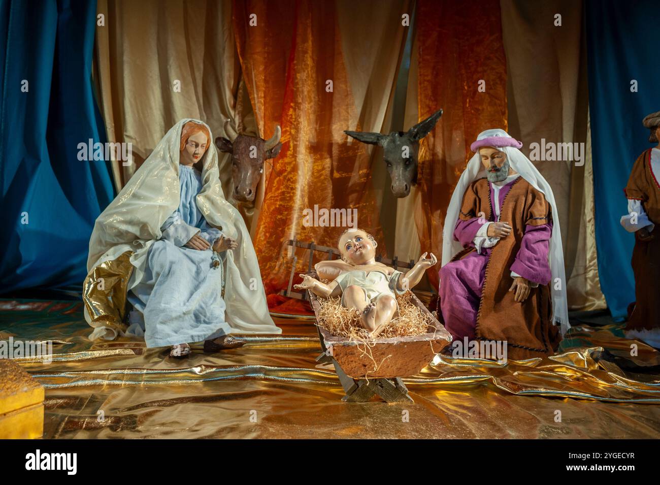 Nativity scene inside catholic church hi-res stock photography and ...