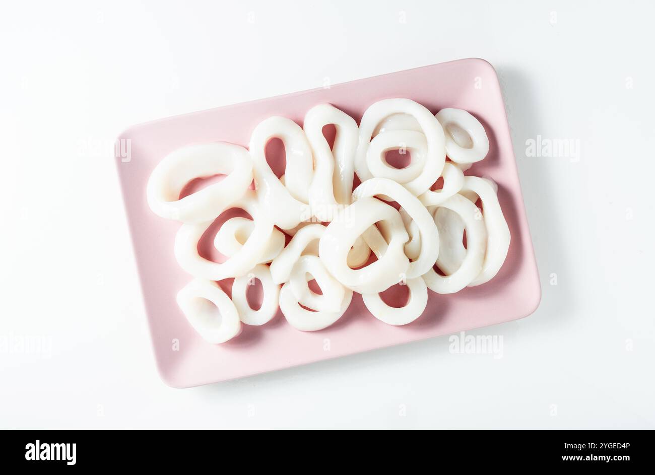 squid rings egg flour . close up. cooking recipe , fish market Stock ...