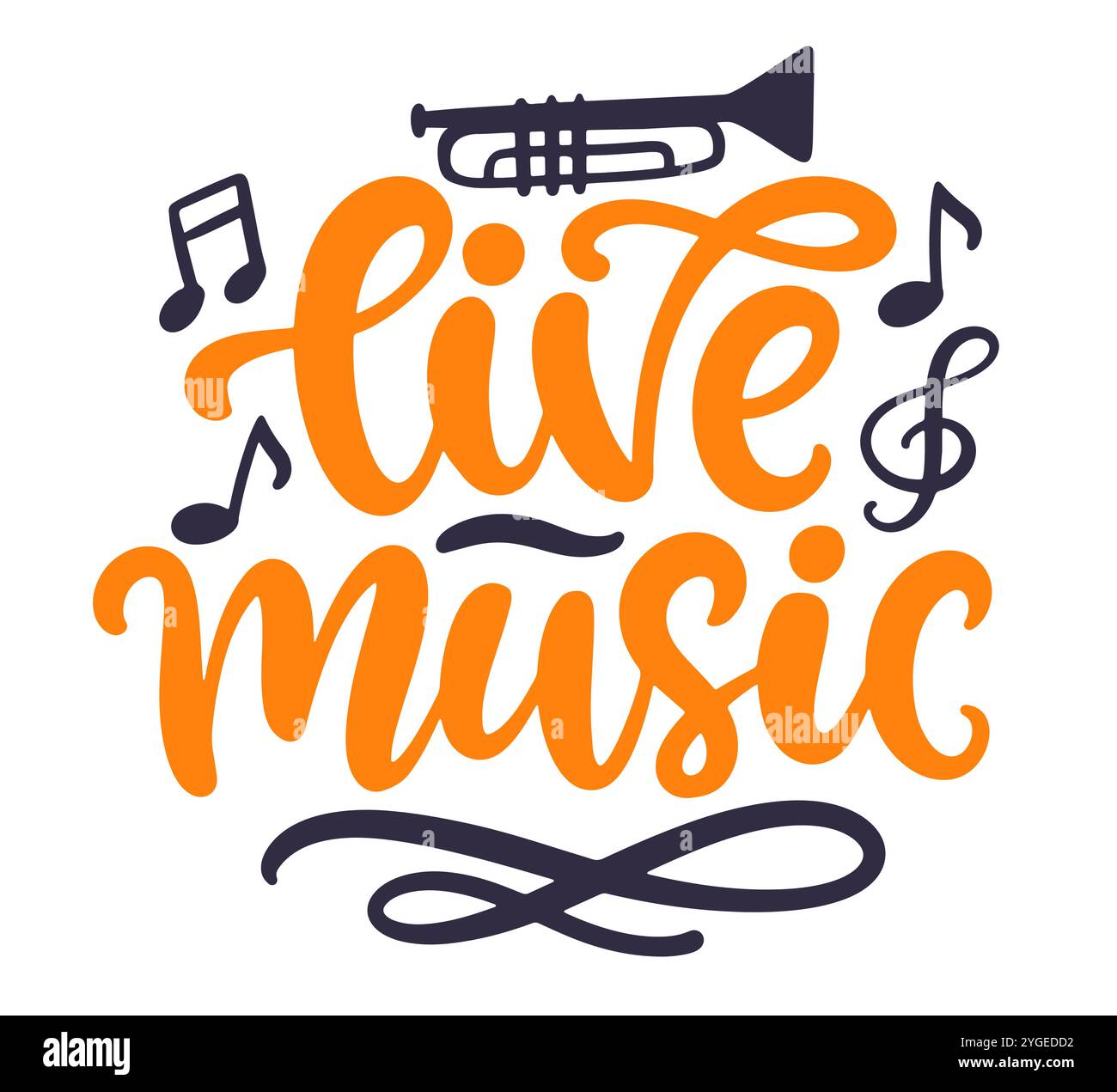 Live Music Festival Lettering Banner Typography Stock Vector Image ...