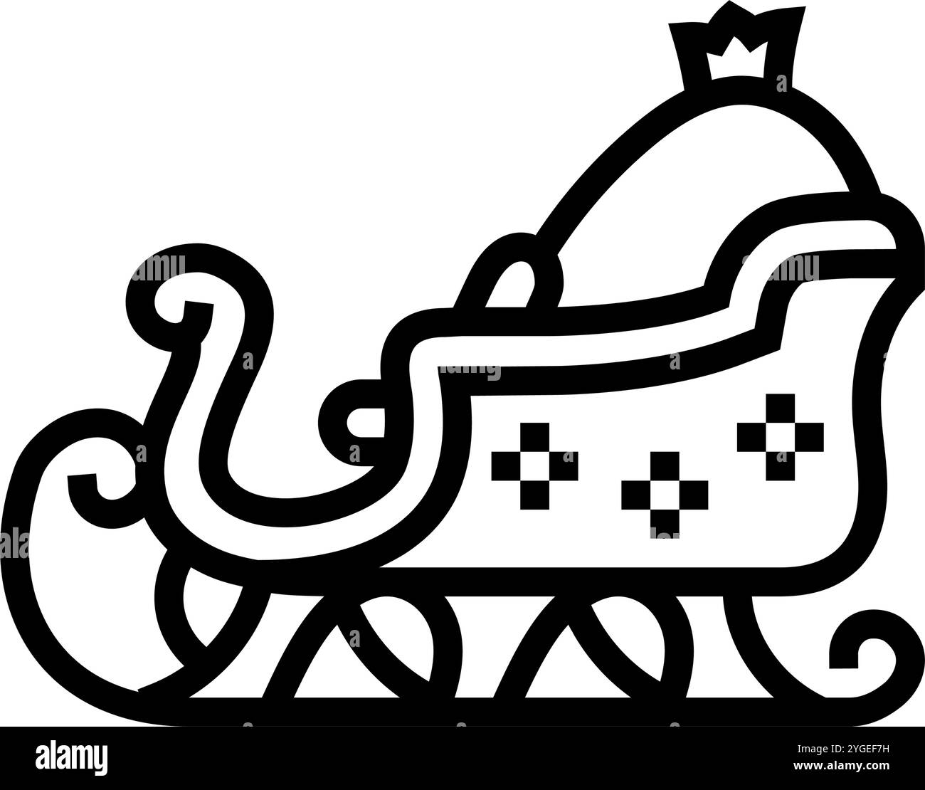 santa claus sleigh line icon vector illustration Stock Vector Image ...