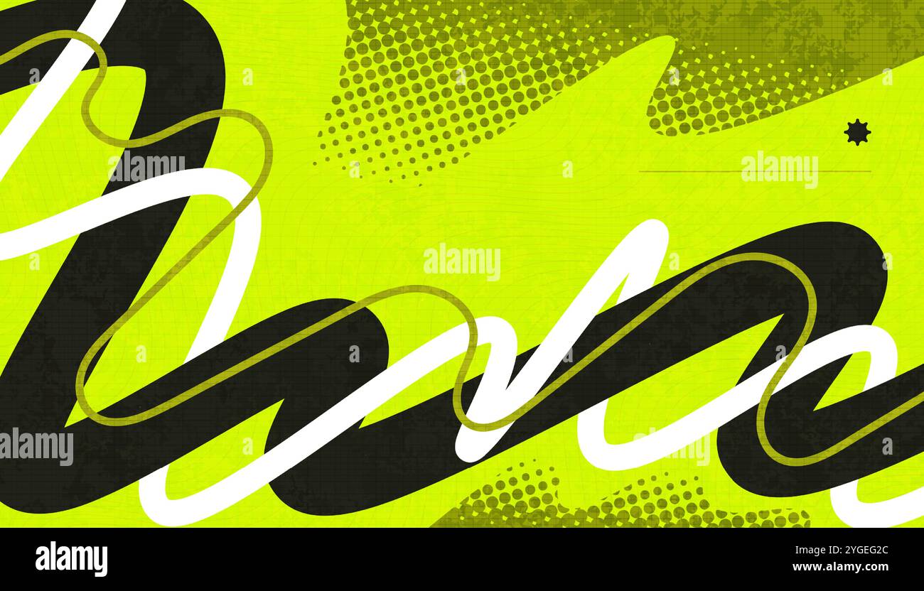 Abstract Creative Background with Wavy Lines, Halftones and Texture ...