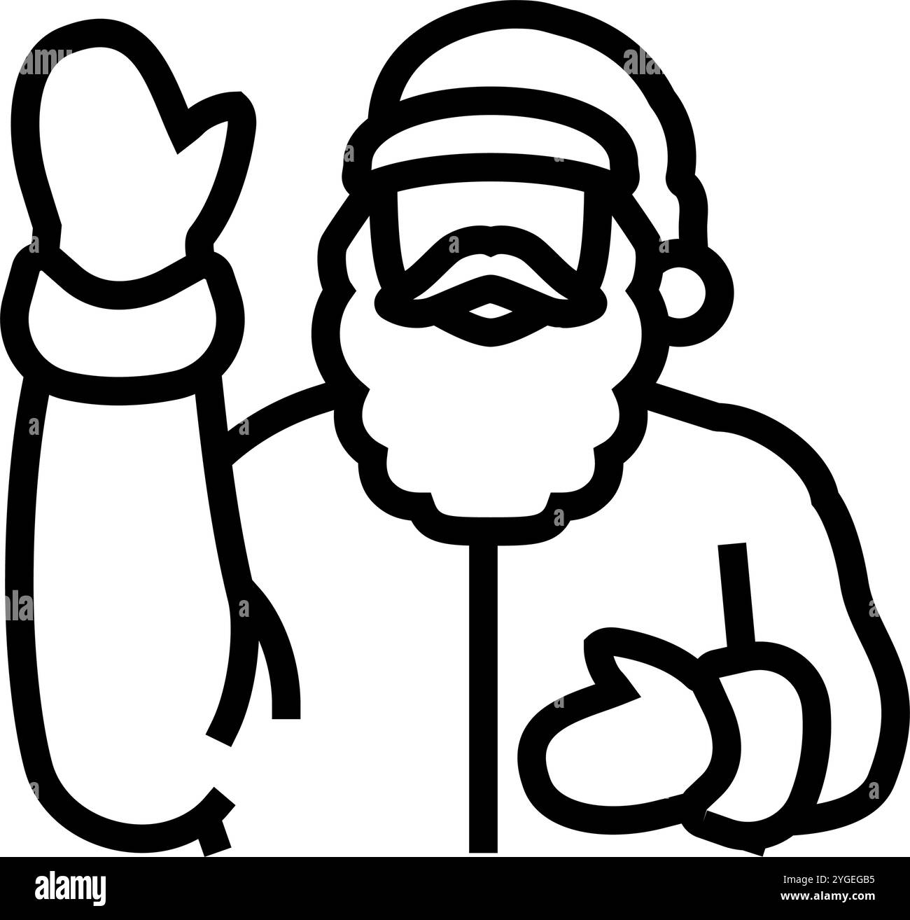 santa claus waving line icon vector illustration Stock Vector Image ...