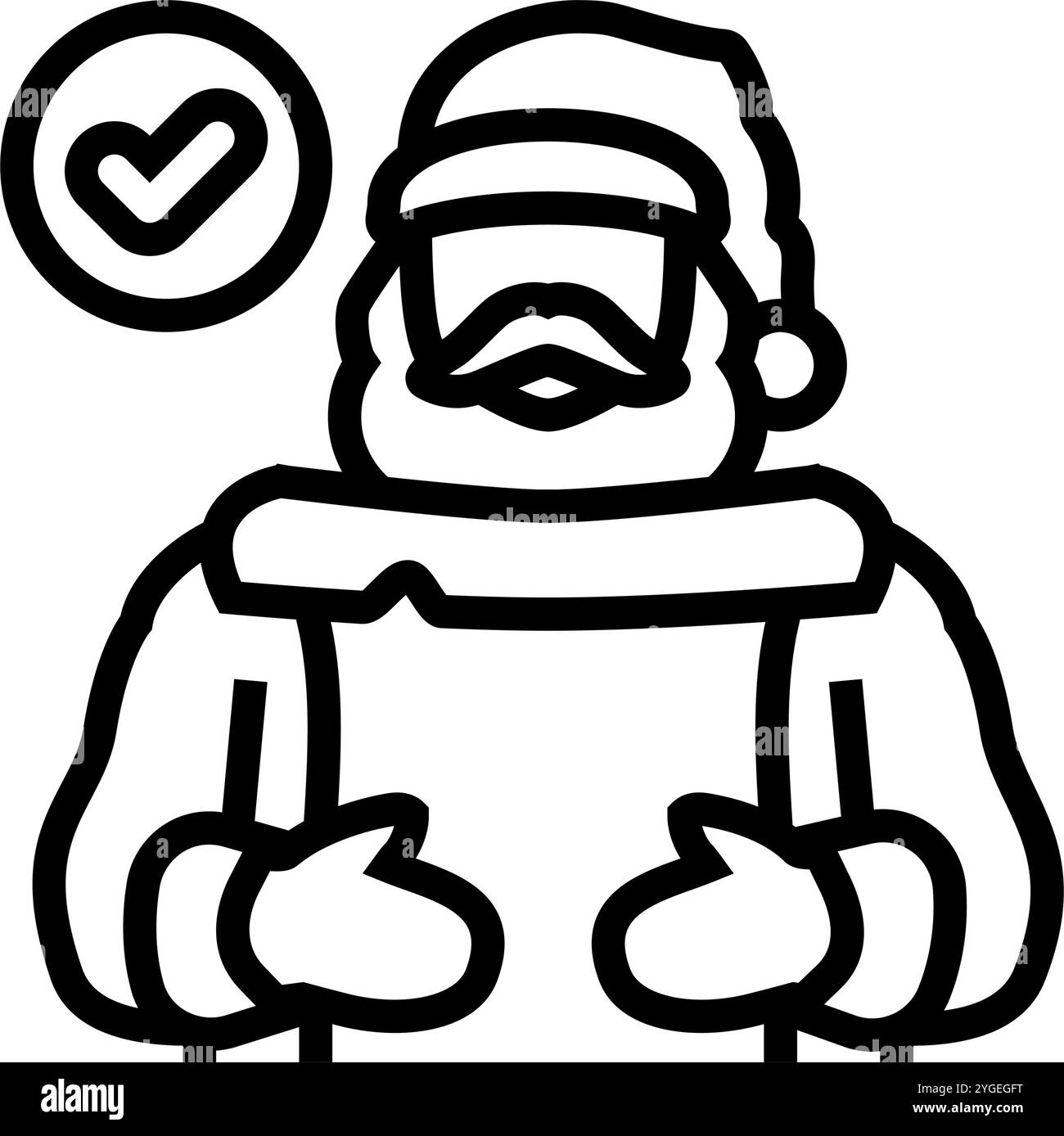 santa claus checking his list line icon vector illustration Stock ...