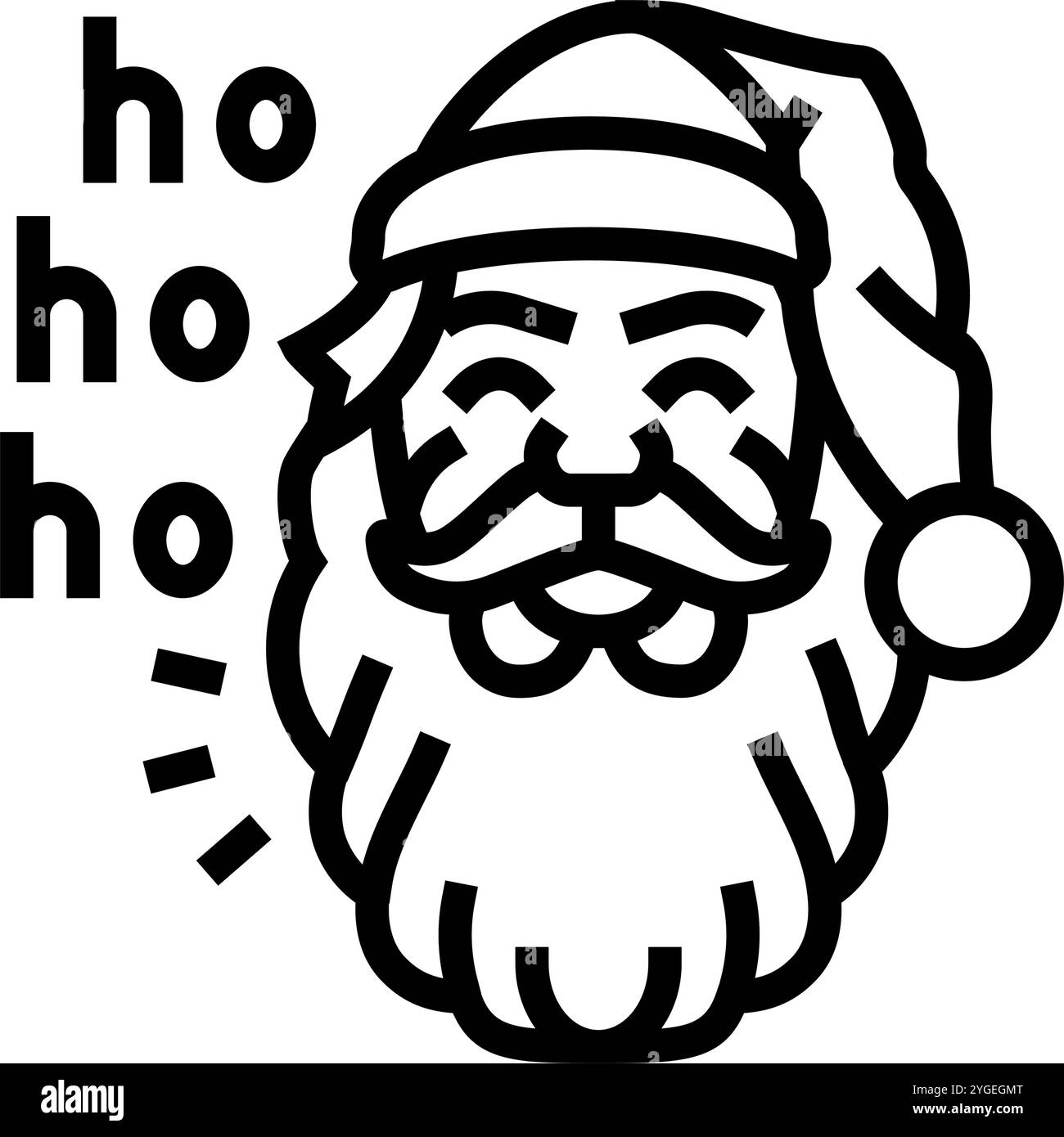 santa claus laughing ho line icon vector illustration Stock Vector ...