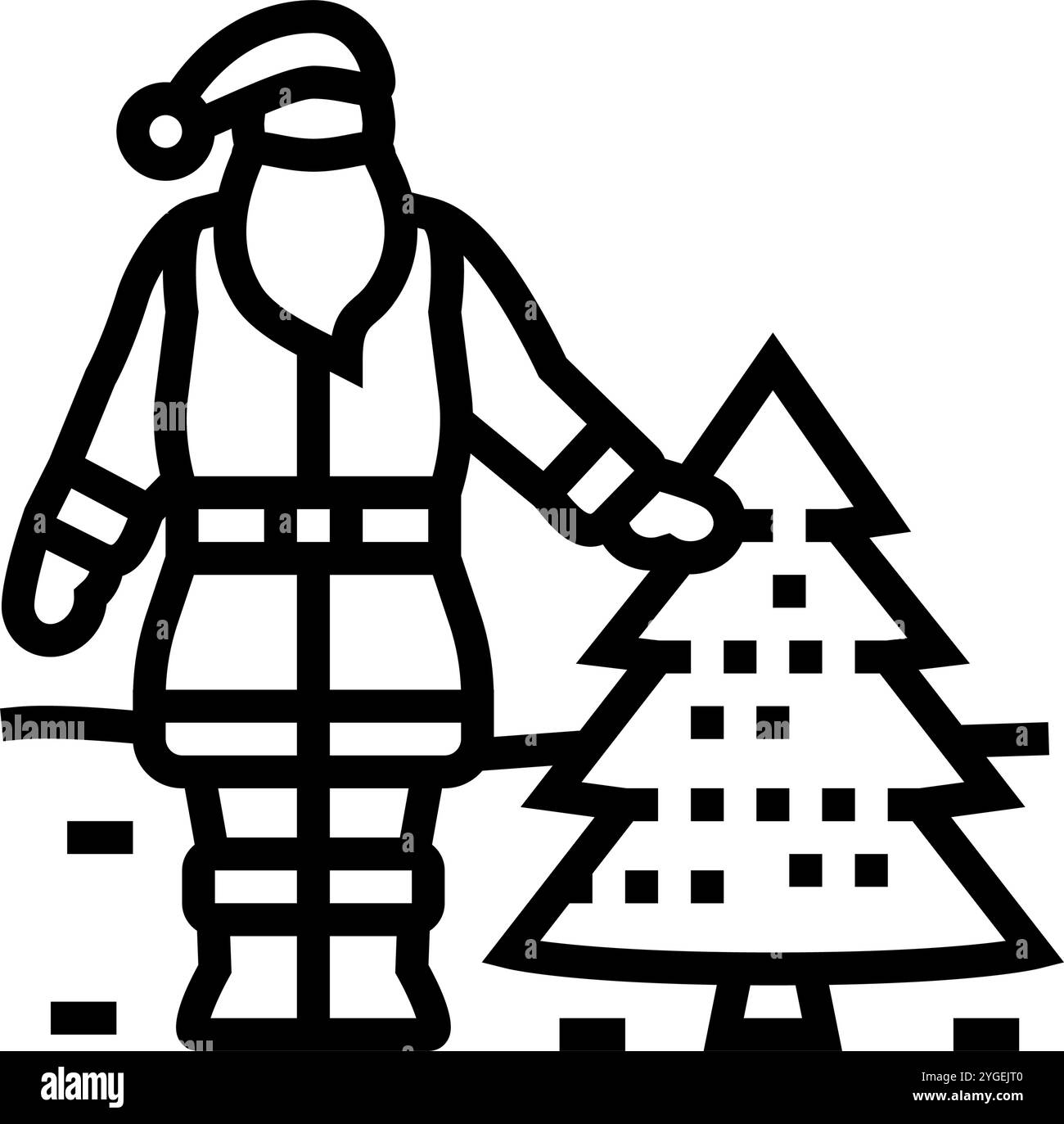 Christmas stockings illustration Black and White Stock Photos & Images ...