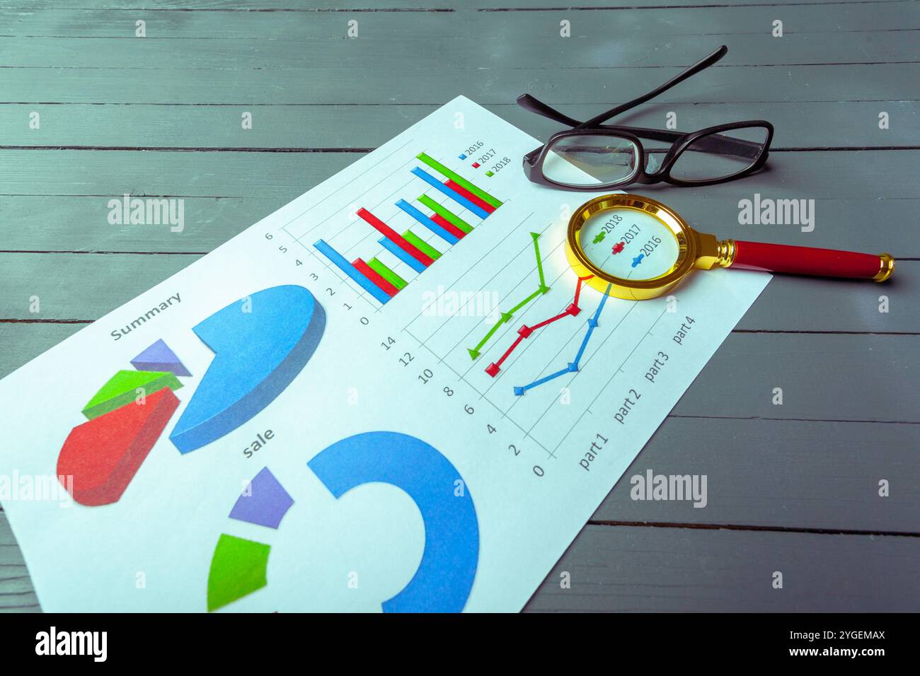 Graphical chart analysis Stock Photo - Alamy