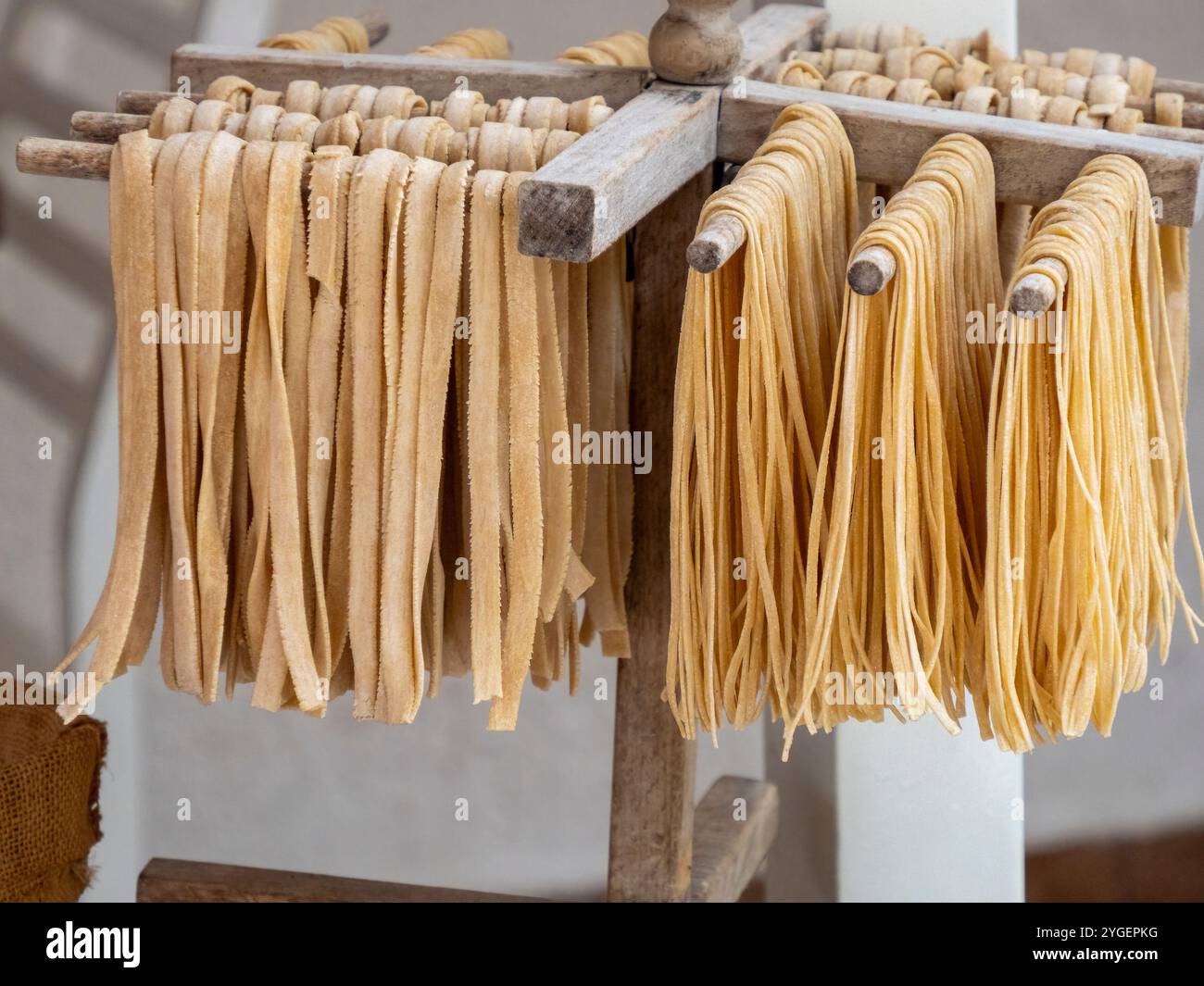 italian hand made pasta tagliatelle detail Stock Photo - Alamy