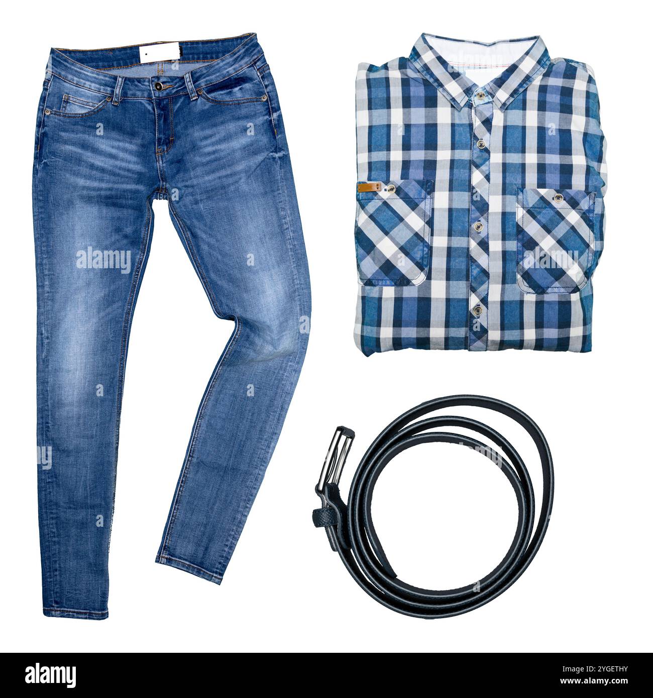 male clothes collection isolated on white Stock Photo - Alamy