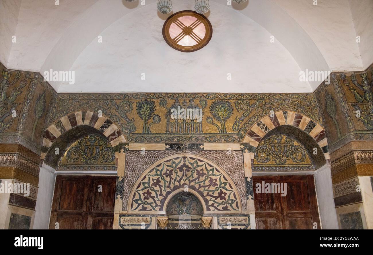 detail of mosaics, tomb of the Mamluk Sultan al-Zahuir Baybars ...