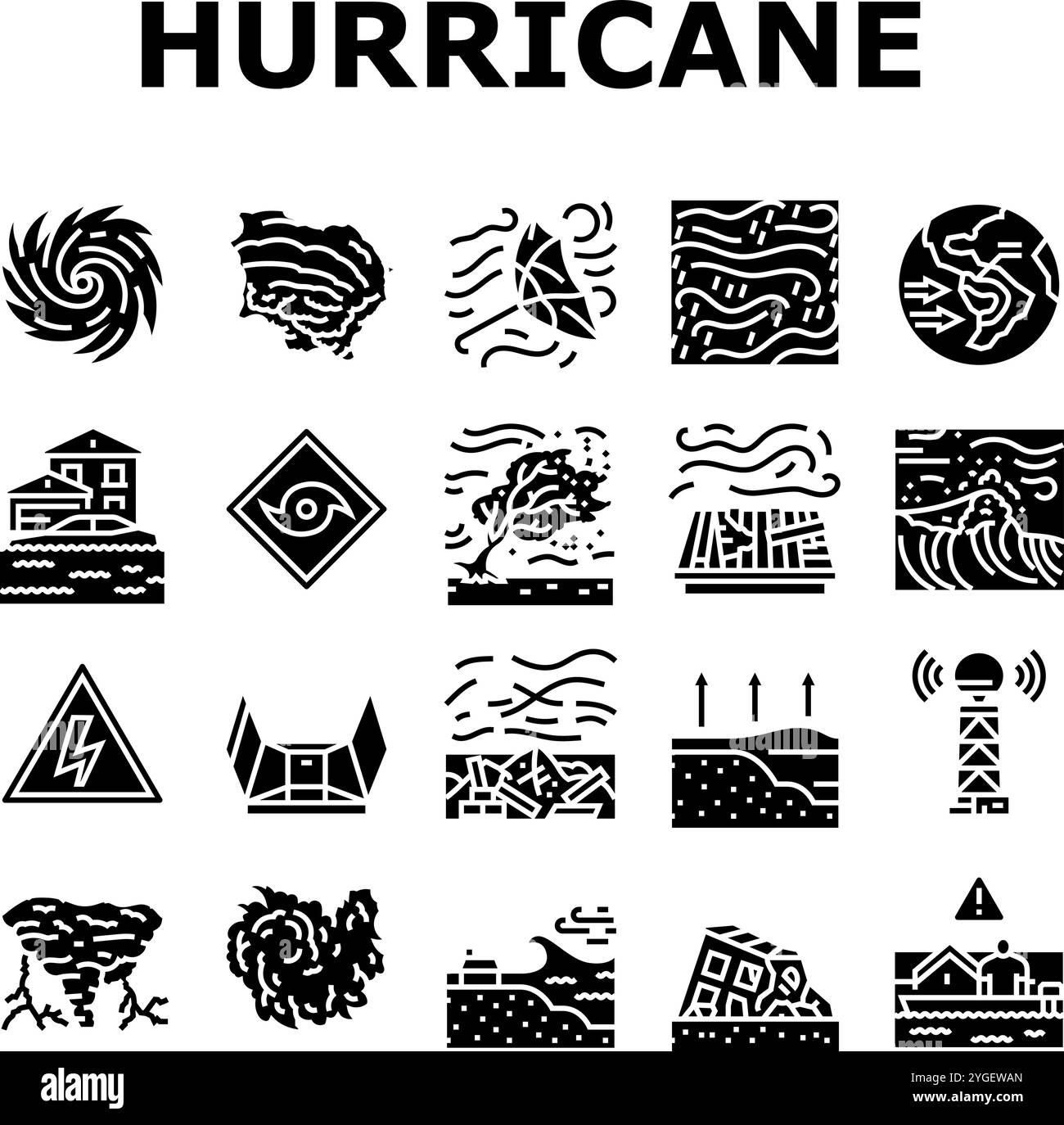 hurricane cyclone storm wind icons set vector Stock Vector Image & Art ...