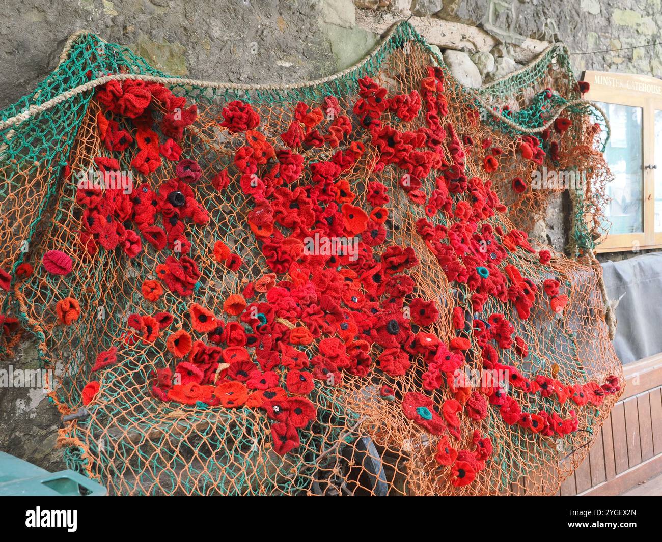 Minster on Sea, Kent, UK. 7th Nov, 2024. A Remembrance poppy display ...