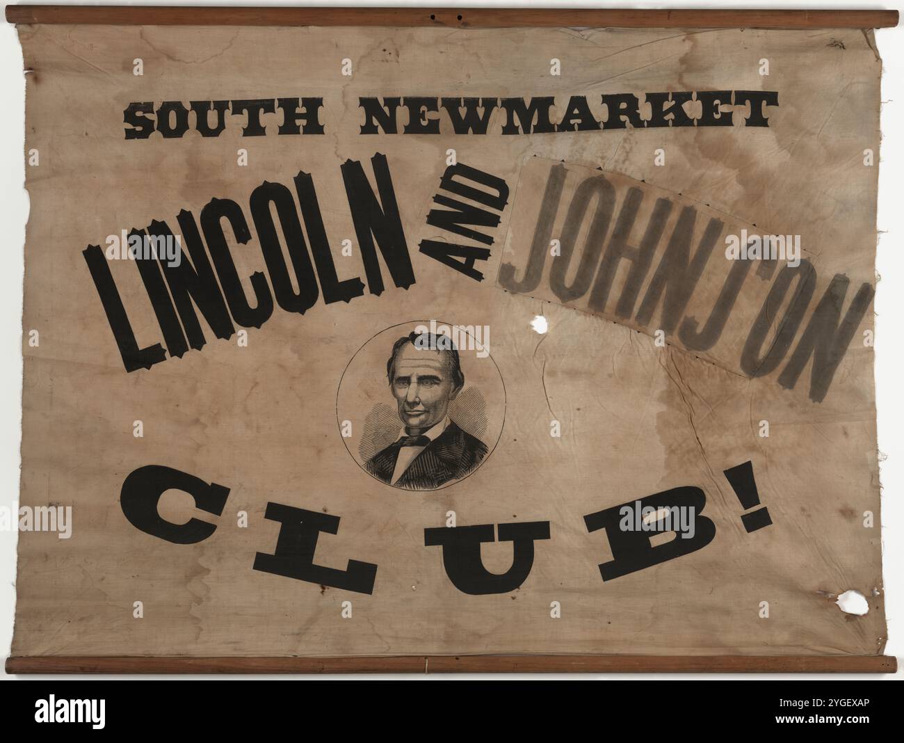 South Newmarket Lincoln and Johnson Club banner Stock Photo - Alamy