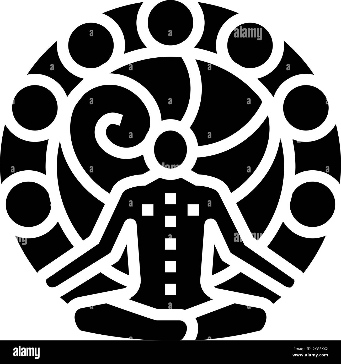 chakras ayurveda glyph icon vector illustration Stock Vector Image ...