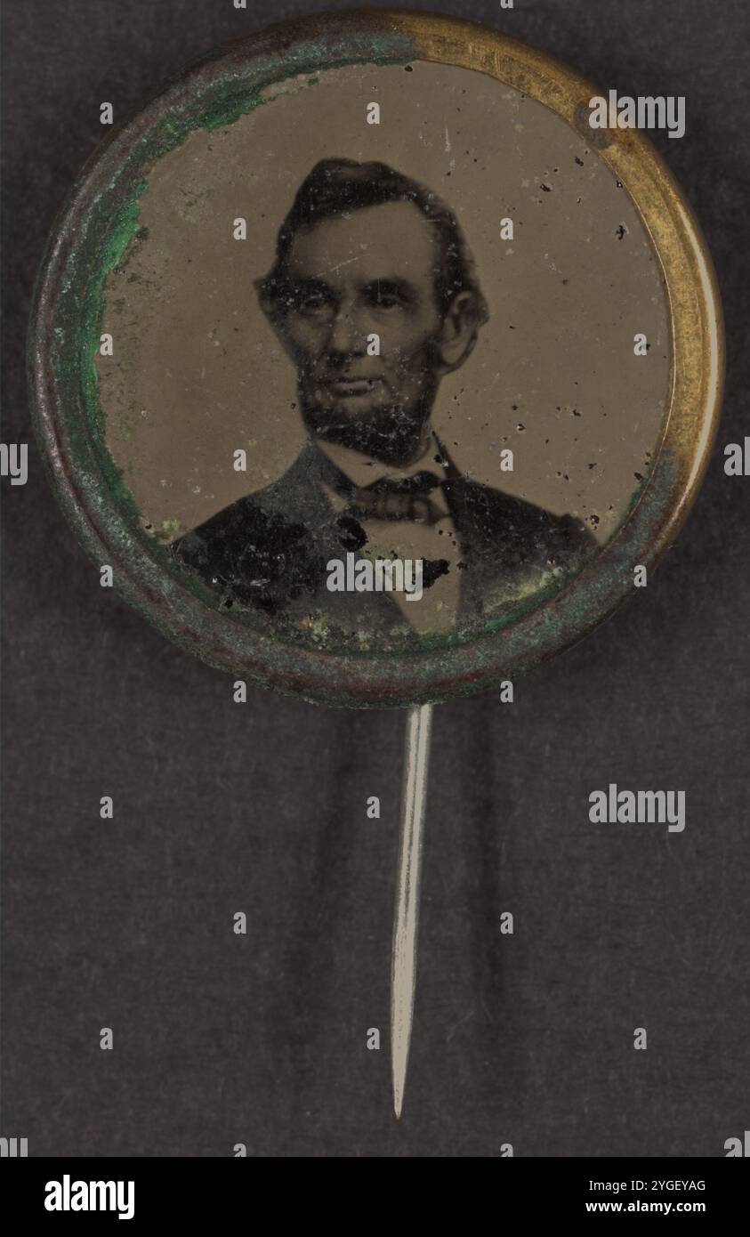 Political campaign button for 1864 presidential election showing bust ...