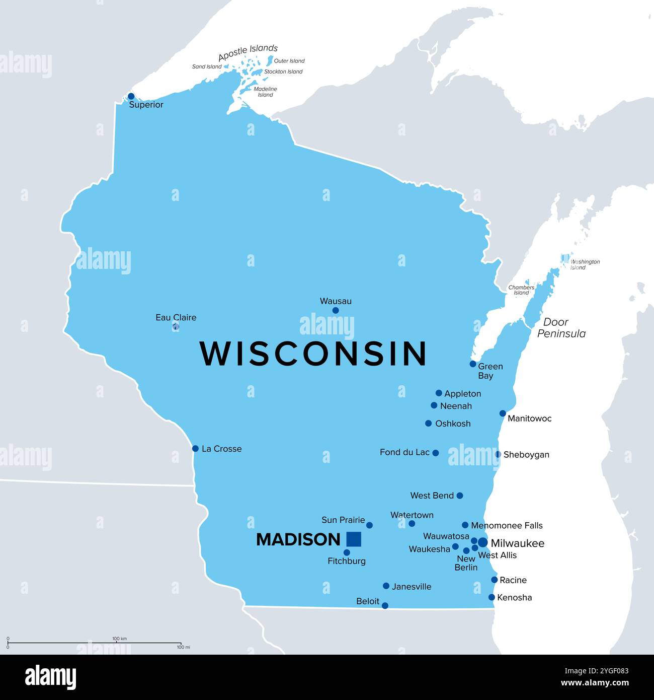 Madison map hi-res stock photography and images - Alamy