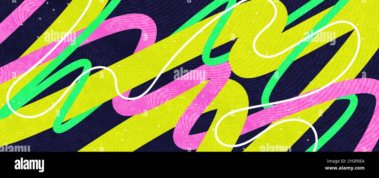 Wavy lines in vibrant green hi-res stock photography and images - Alamy