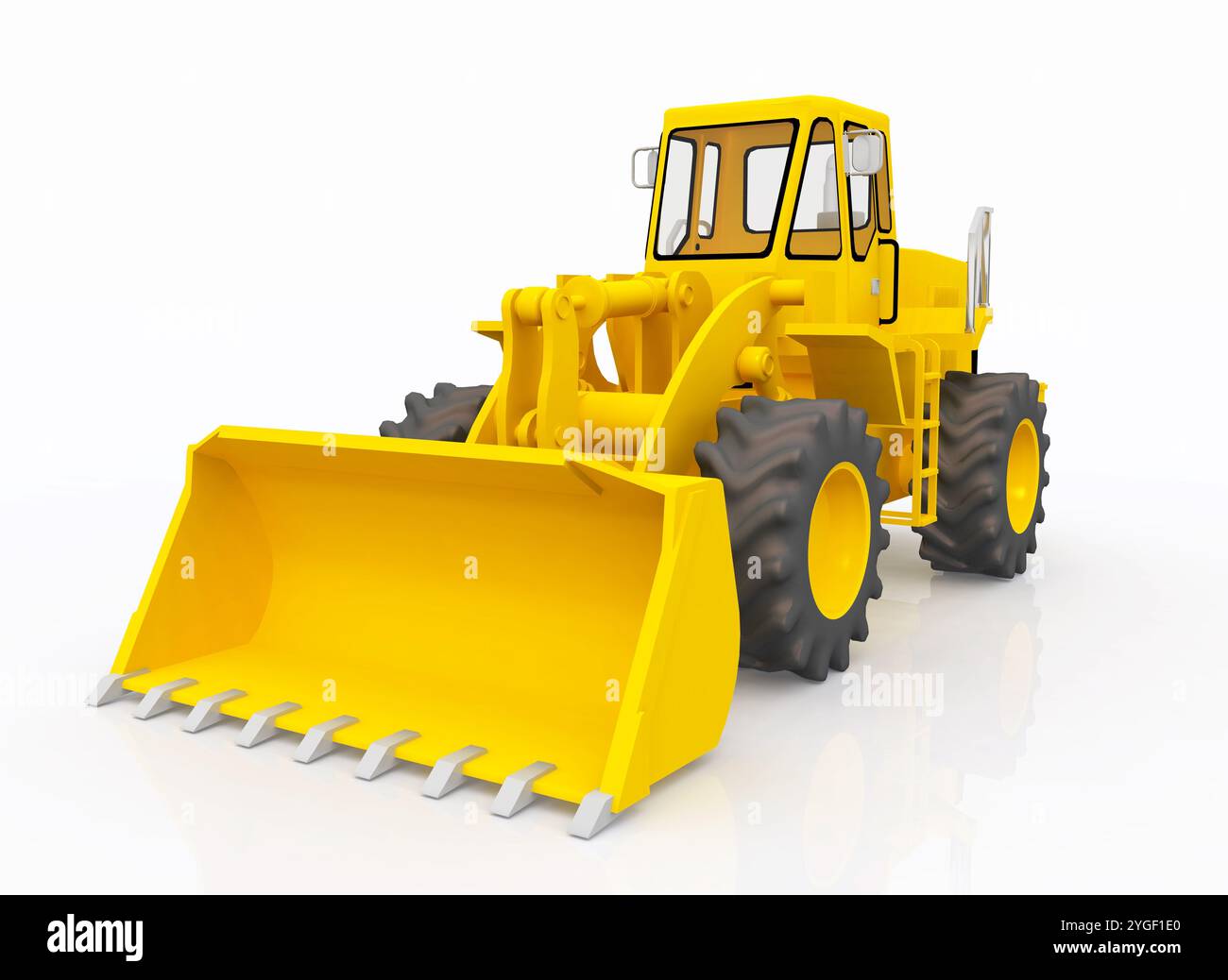 Wheel loader against a white background Stock Photo - Alamy