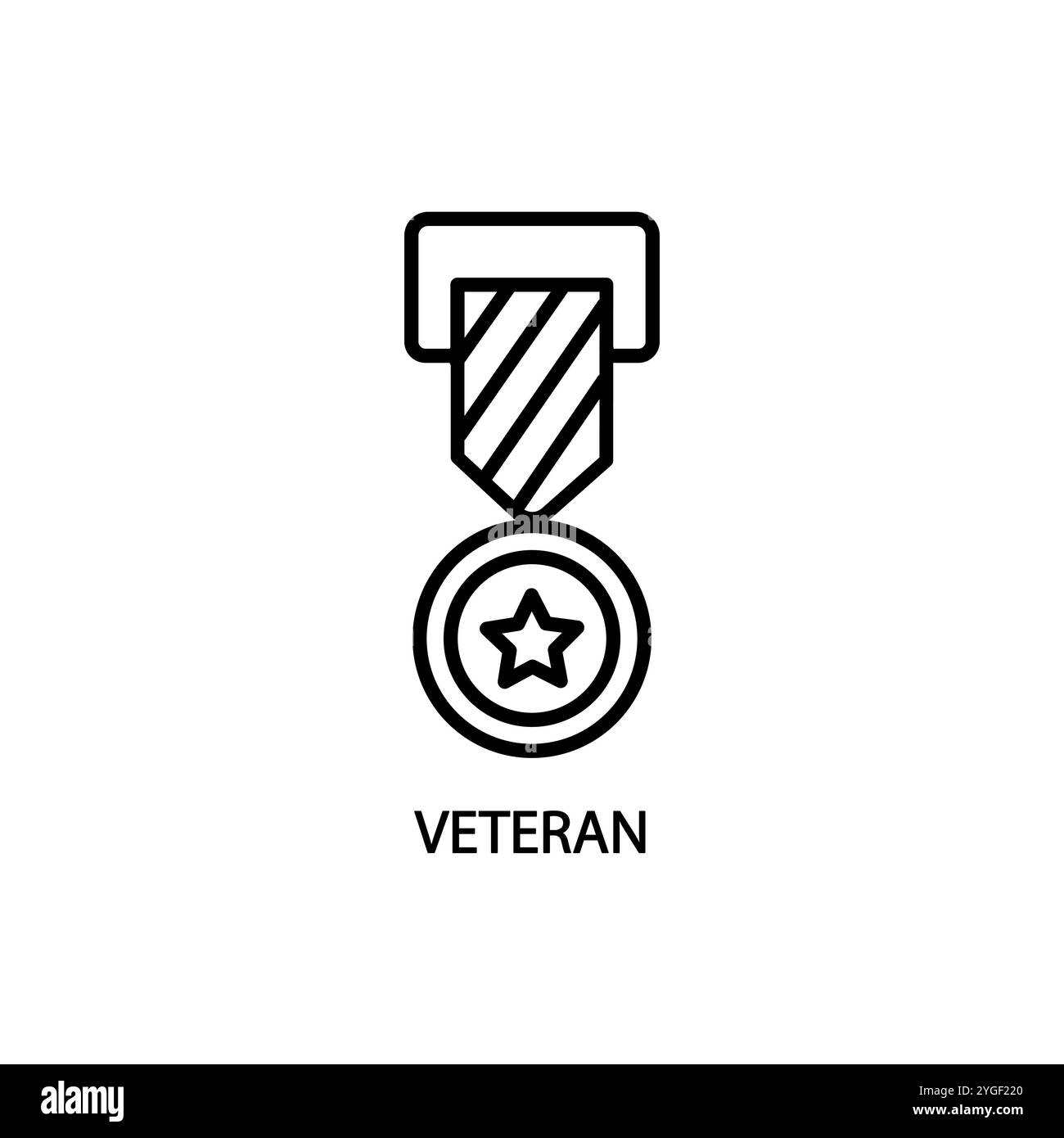 Bravery medal vector Outline Two Color Design icon. Awards Symbol on ...