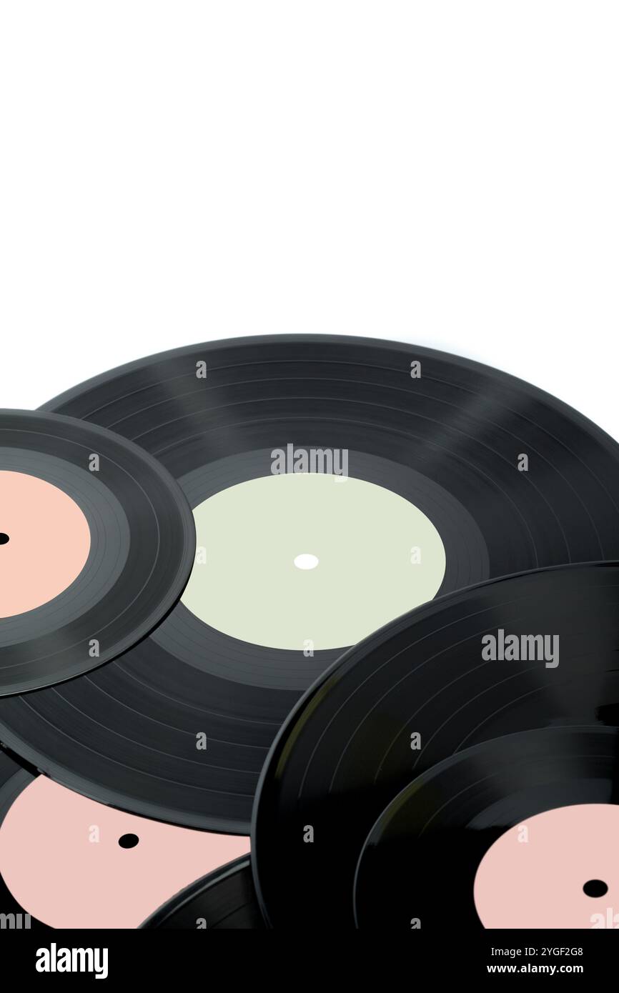Vinyl discs isolated on white Stock Photo - Alamy