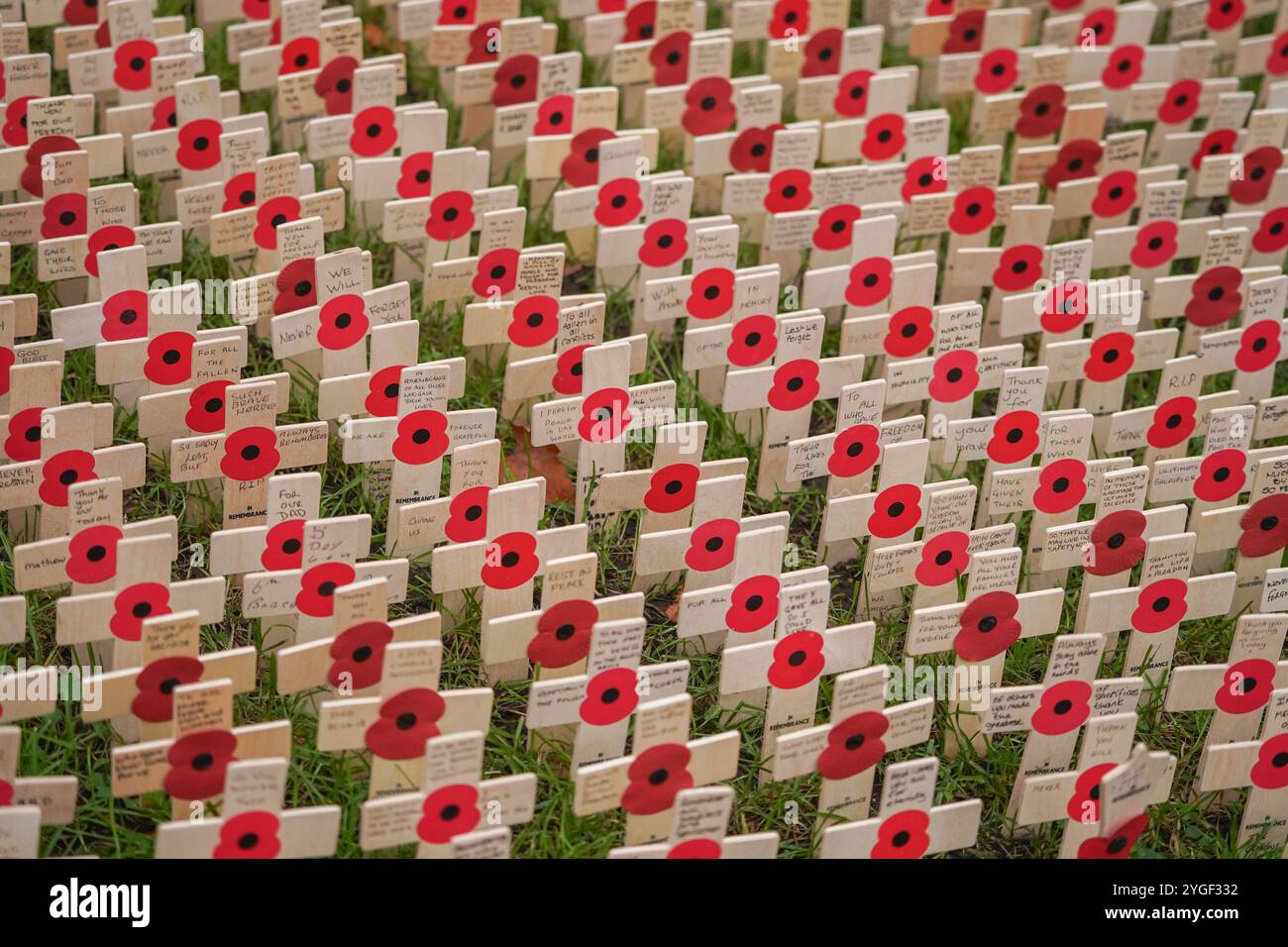 Wooden cross in the field of remembrance in westminster abbey hi-res ...