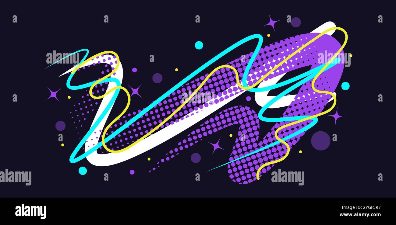 Creative Abstract Background with Colorful Lines and Halftone Dots in ...