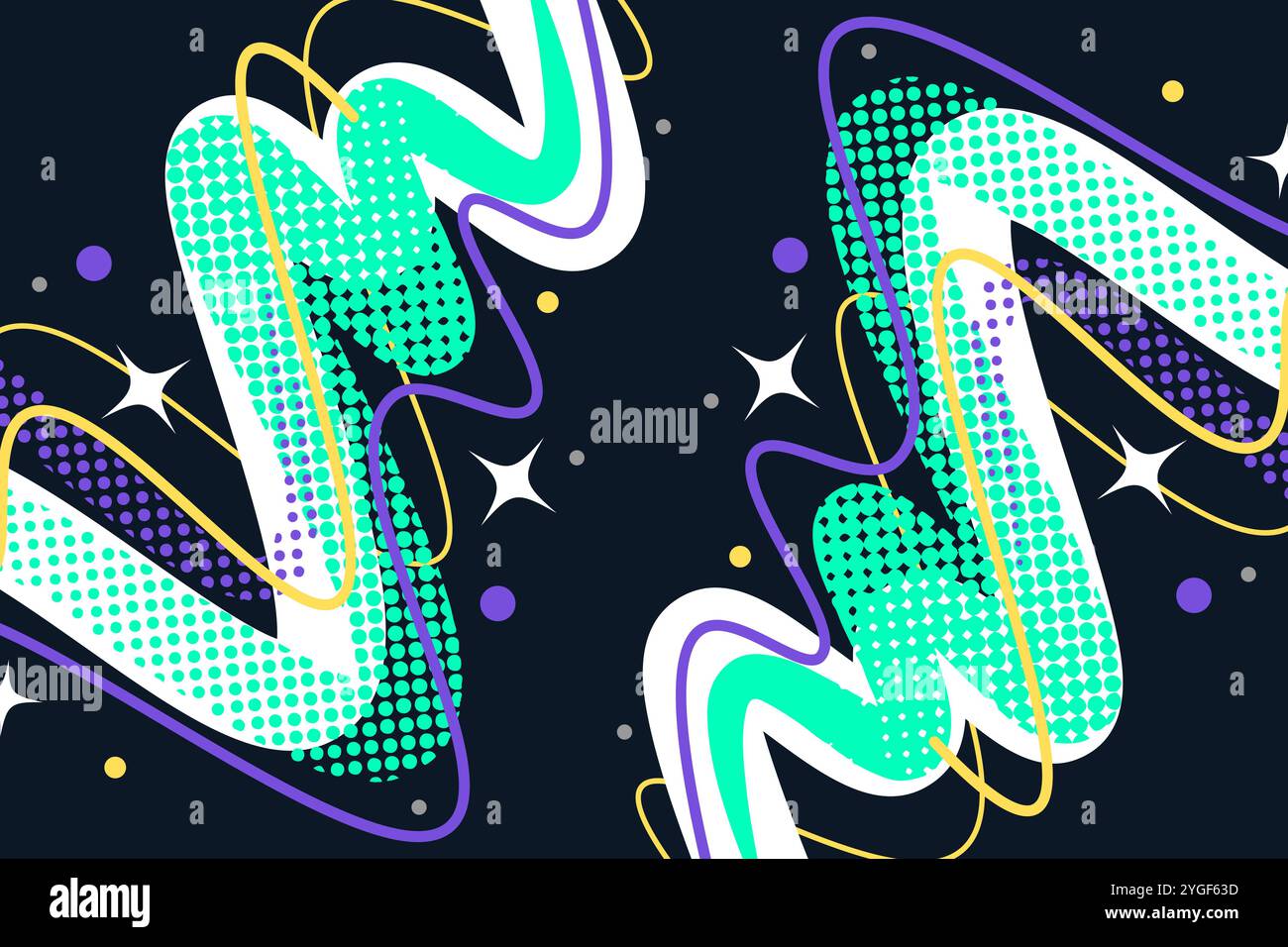 Creative Abstract Background with Colorful Lines and Halftone Dots in ...
