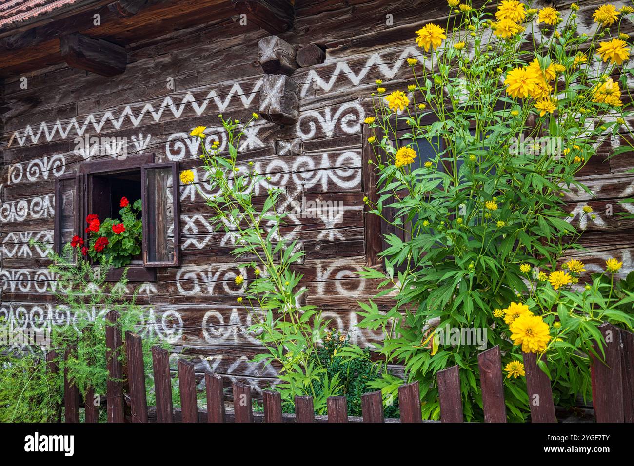 CICMANY, SLOVAKIA - MAY 25, 2019: Folk architecture of Cicmany village ...