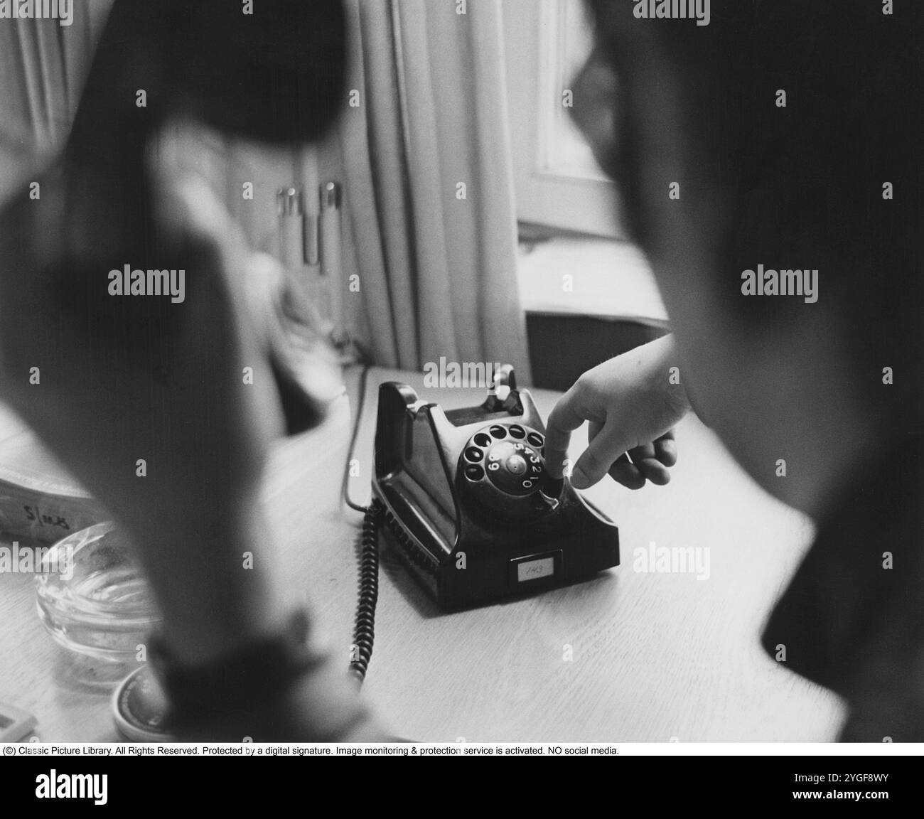 Rotary phone dial 1969. The telephone is of the typical look, design ...