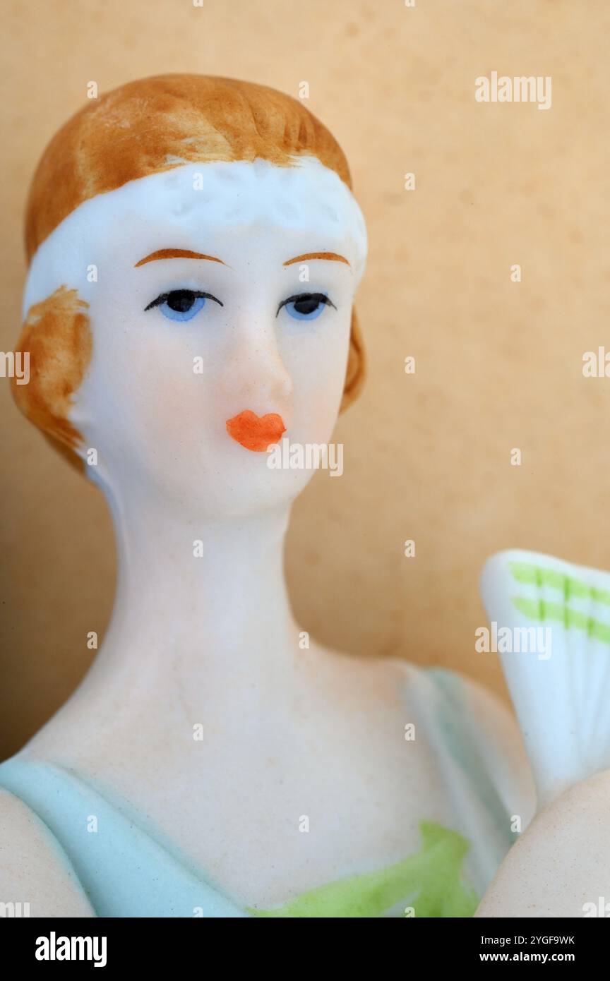 Head and shoulders of 1920s woman porcelain model with haughty ...