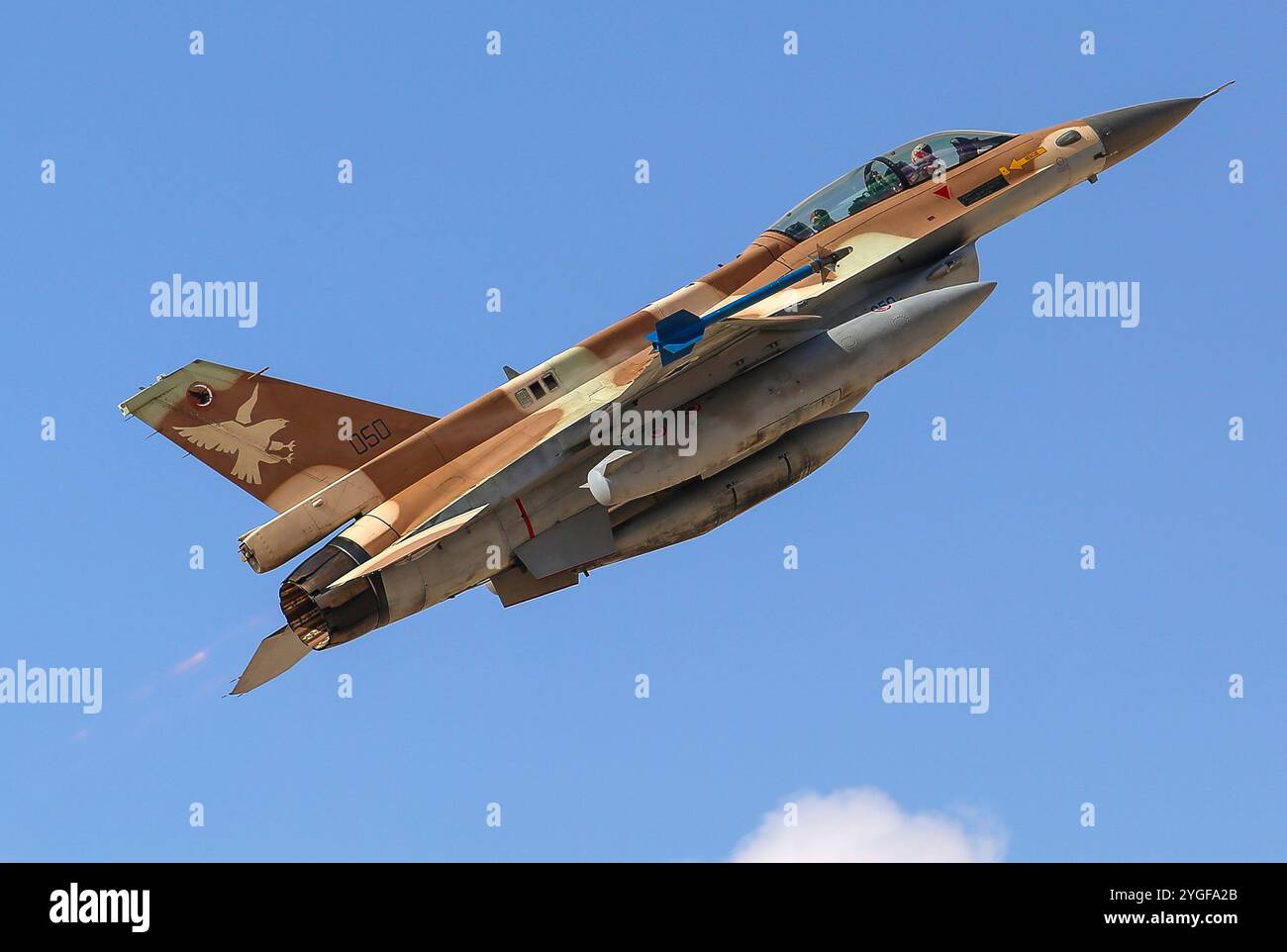 File photo of Israeli F-16D Fighter Jet at Ovda Airbase, Ovda, Israel ...