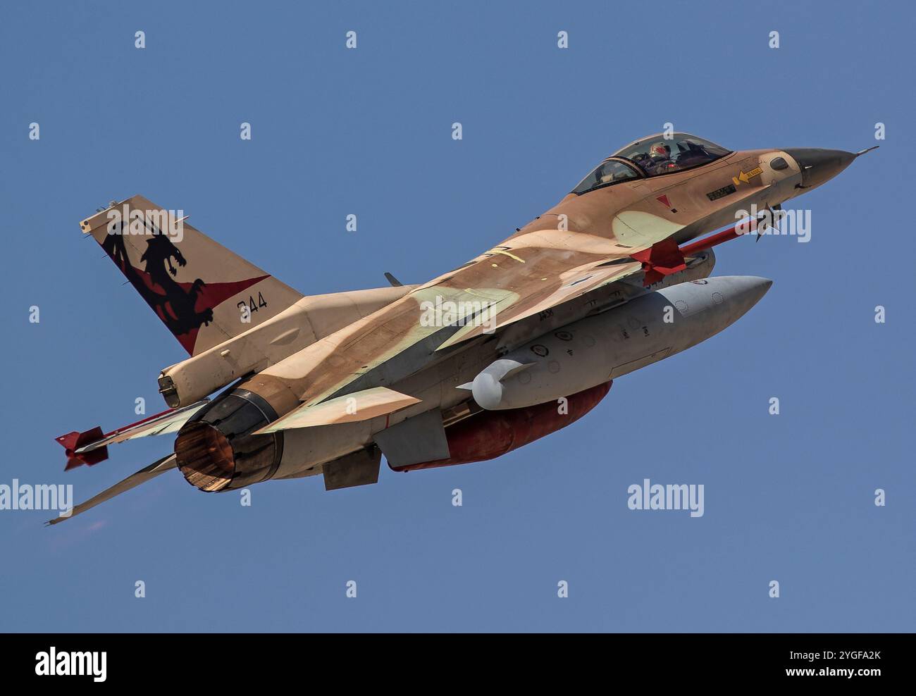 File photo of Israeli F-16C Fighter Jet at Ovda Airbase, Ovda, Israel ...