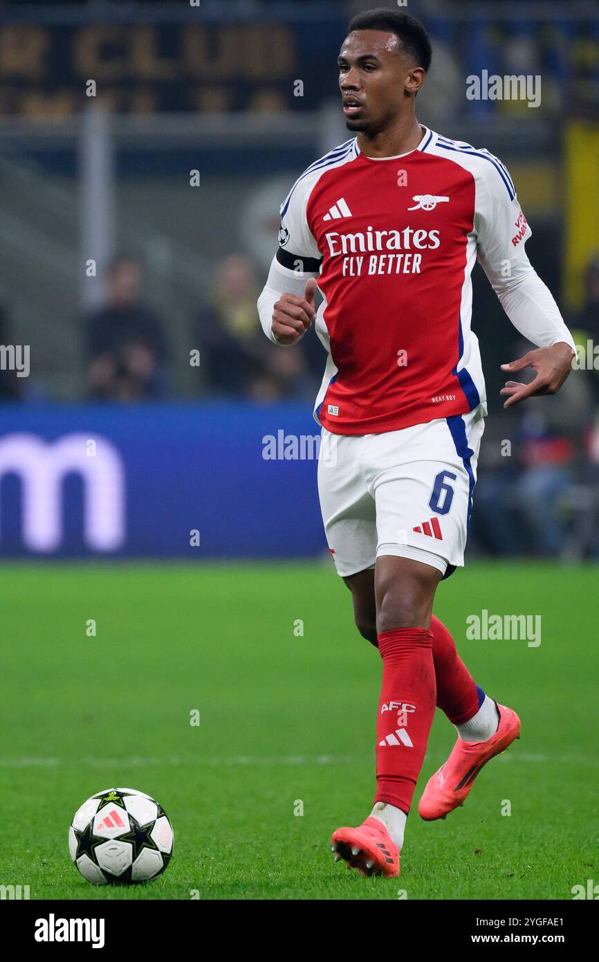 Gabriel Magalhaes of Arsenal FC in action during the UEFA Champions ...