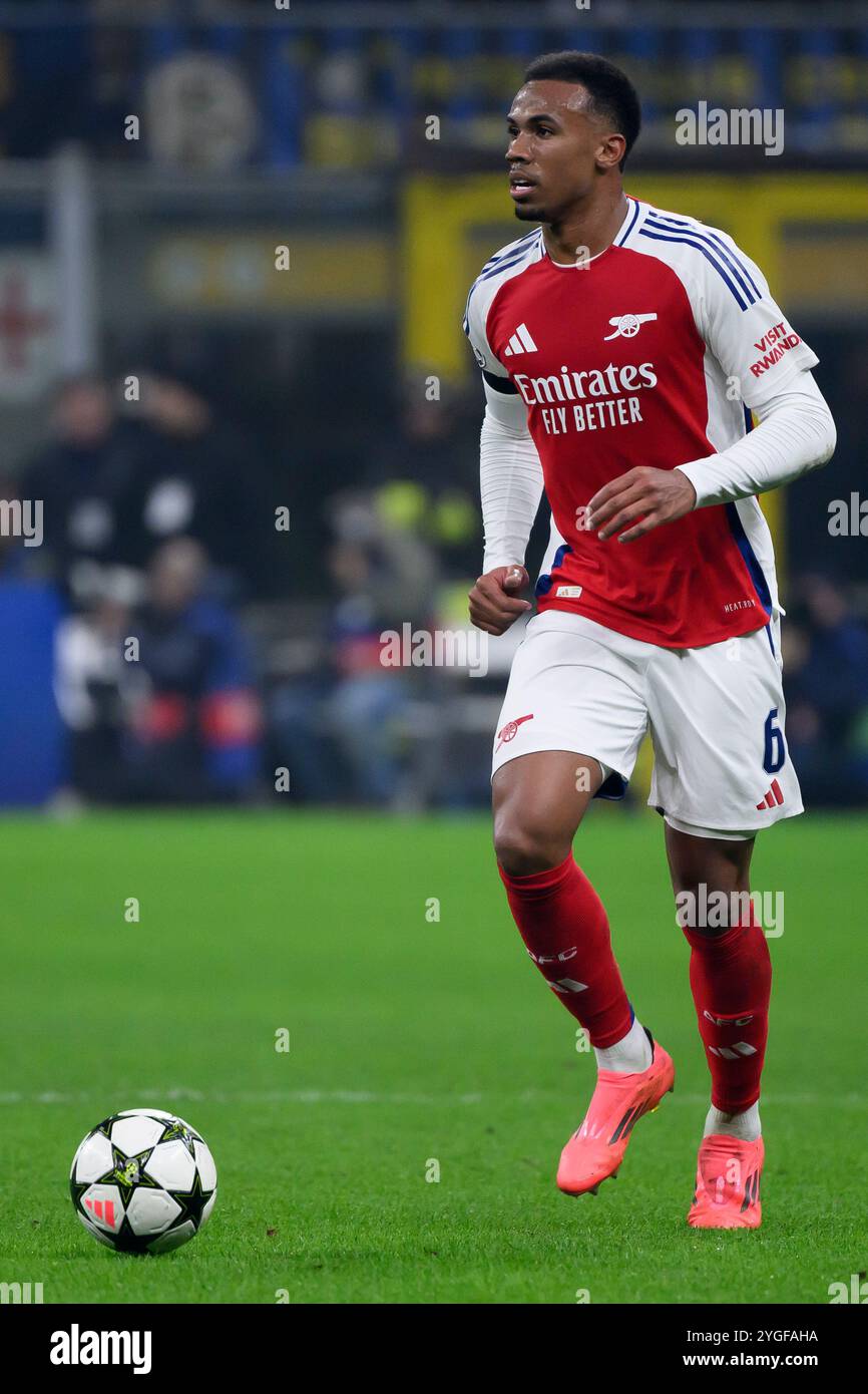 Gabriel Magalhaes of Arsenal FC in action during the UEFA Champions ...