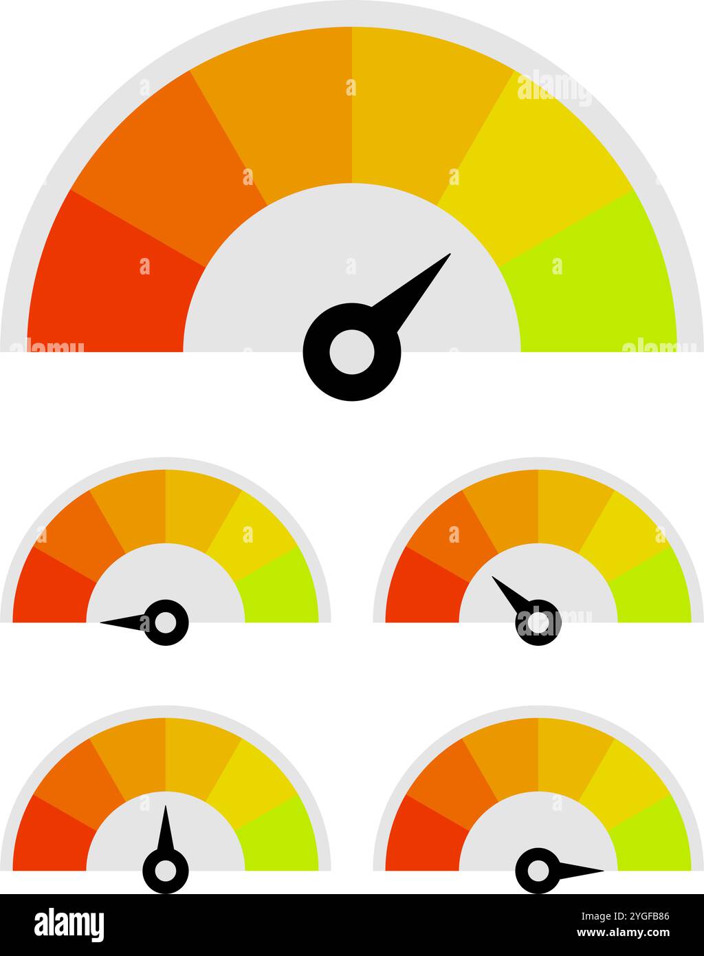 Speedometer or rating meter signs, gauge meters. Vector illustration ...