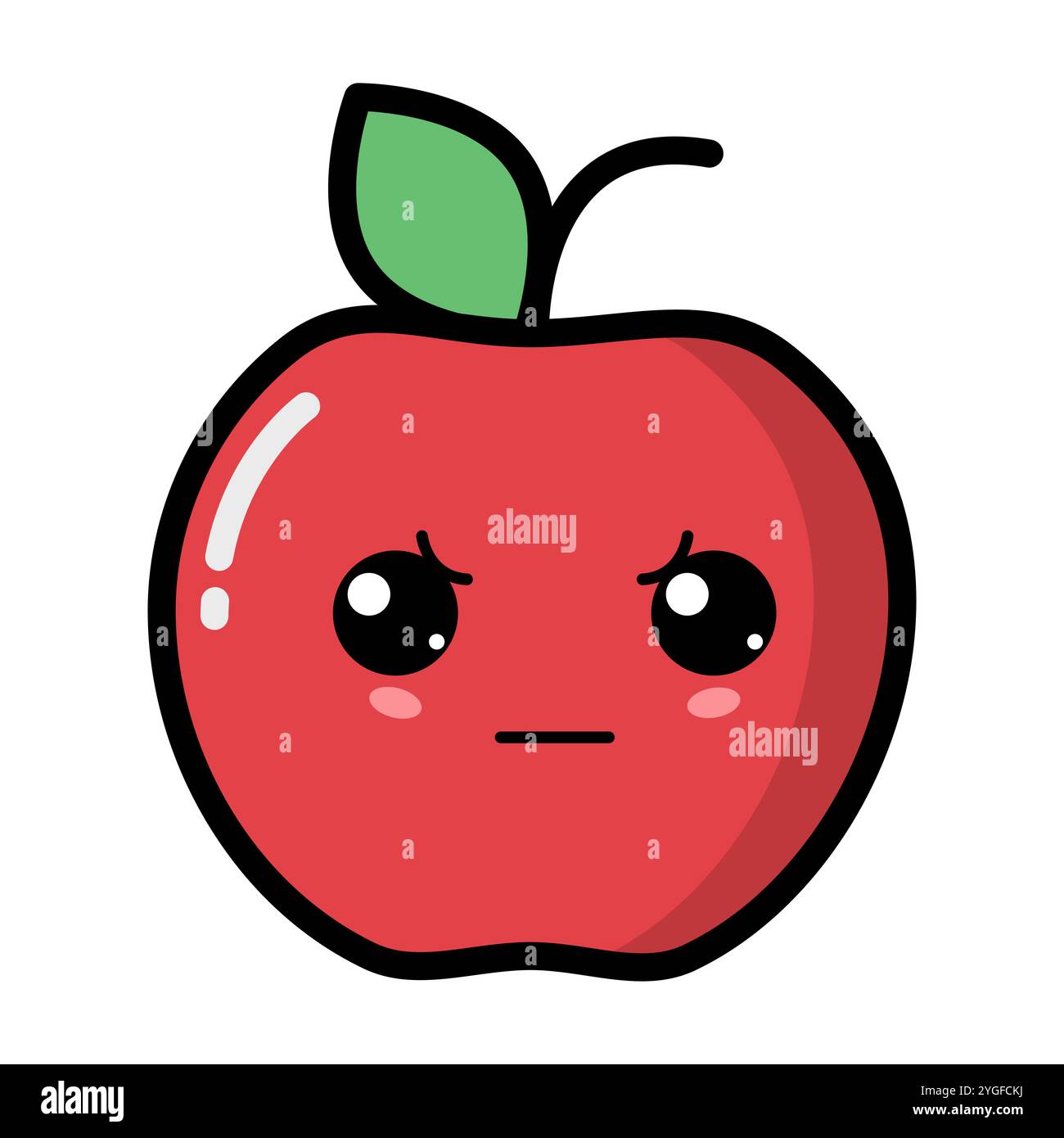 Kawaii apple with cute emotional face Stock Vector Image & Art - Alamy