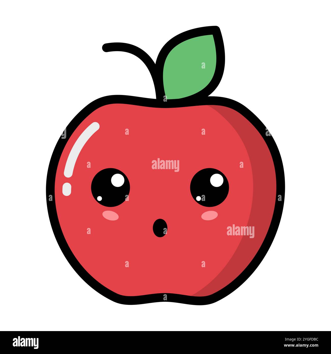 Kawaii apple with cute emotional face Stock Vector Image & Art - Alamy