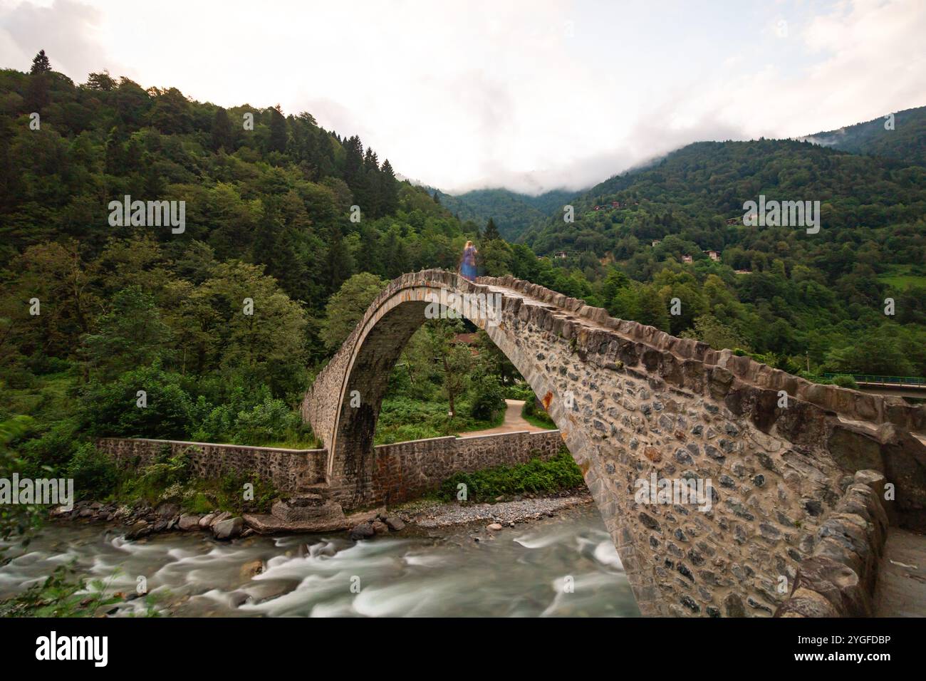 Senyuva Bridge on the Firtina River aka Firtina Deresi in Rize Turkey ...
