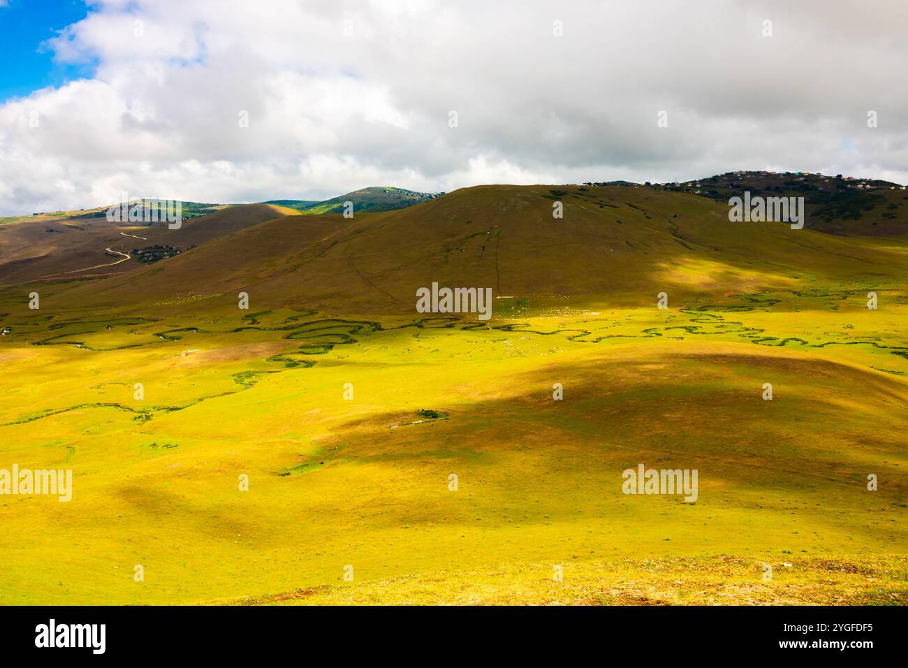 Landscape of a highland with shadows of the clouds. Persembe Plateau ...